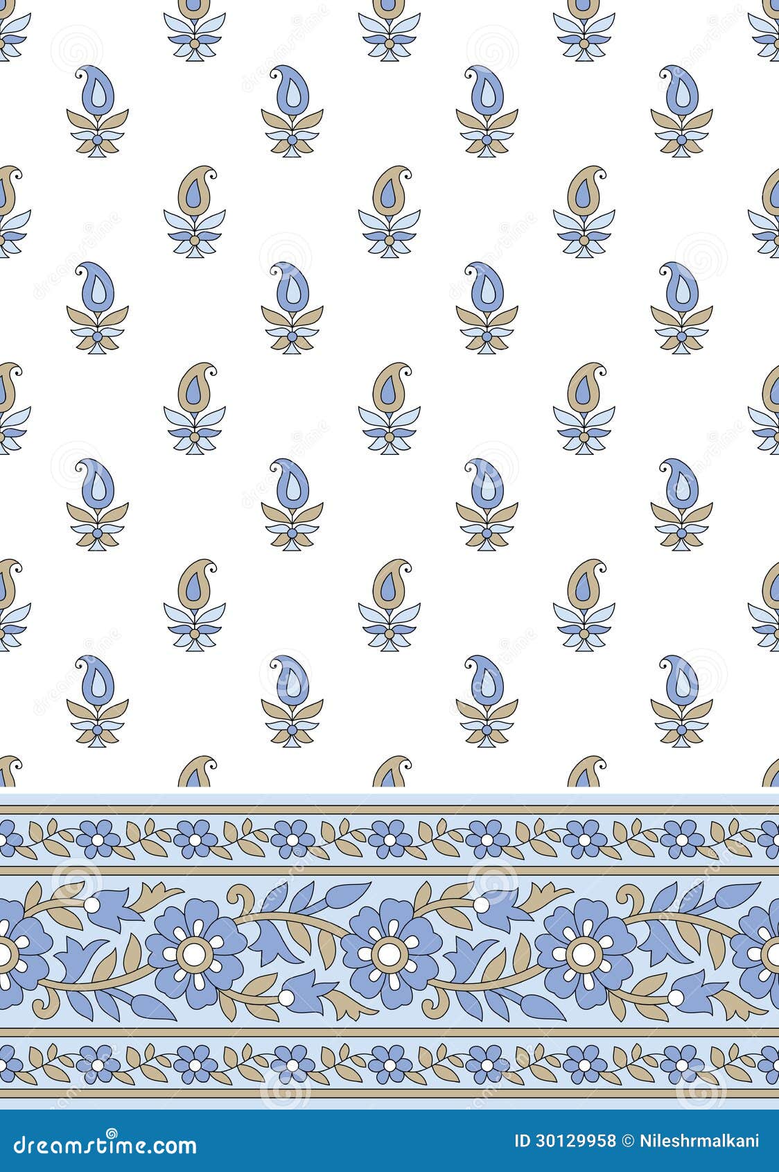 Seamless Textile Design-border Stock Vector - Illustration of cover ...