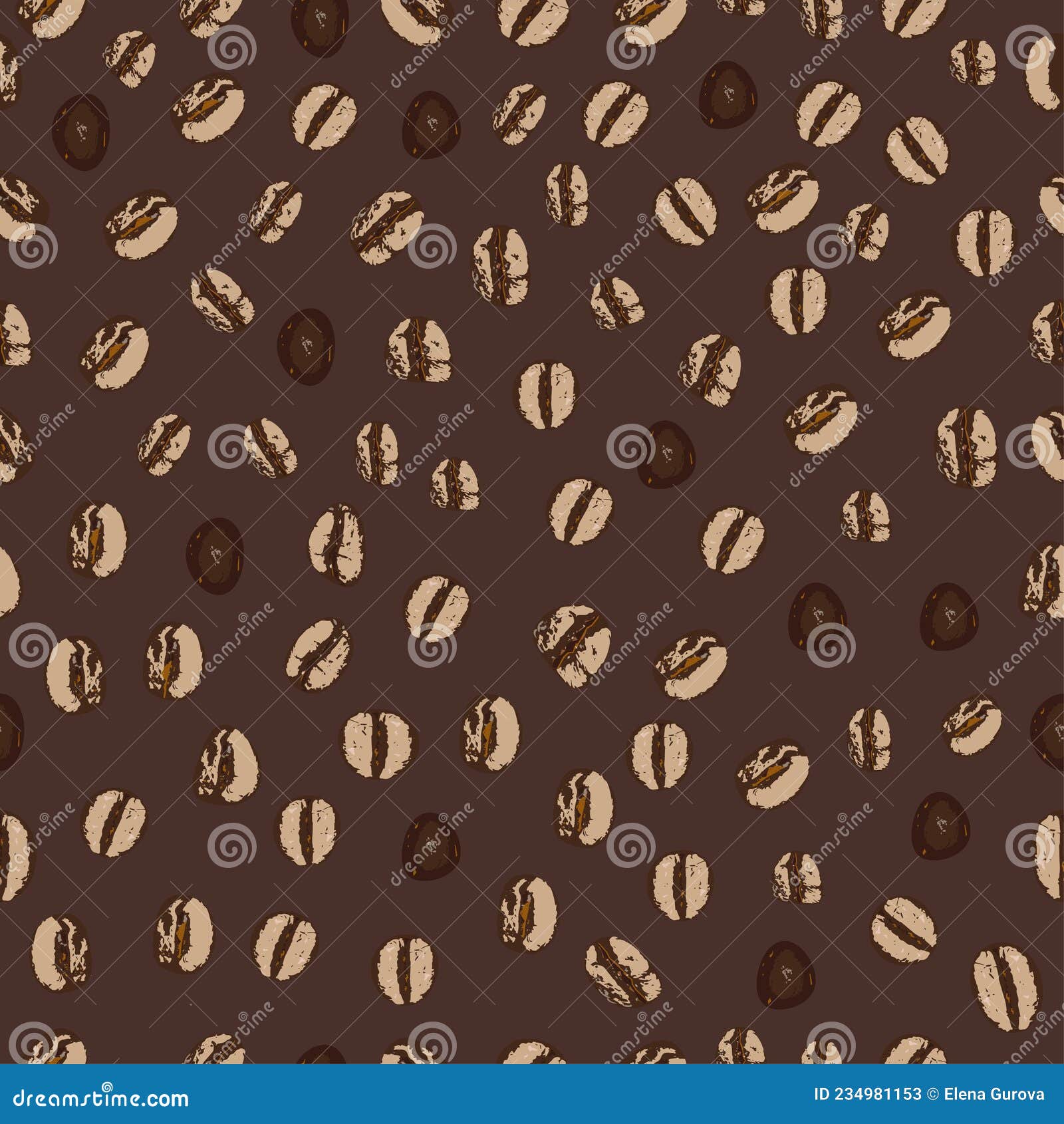 Seamless Texture. Abstract Background with Coffee Beans Stock Vector ...