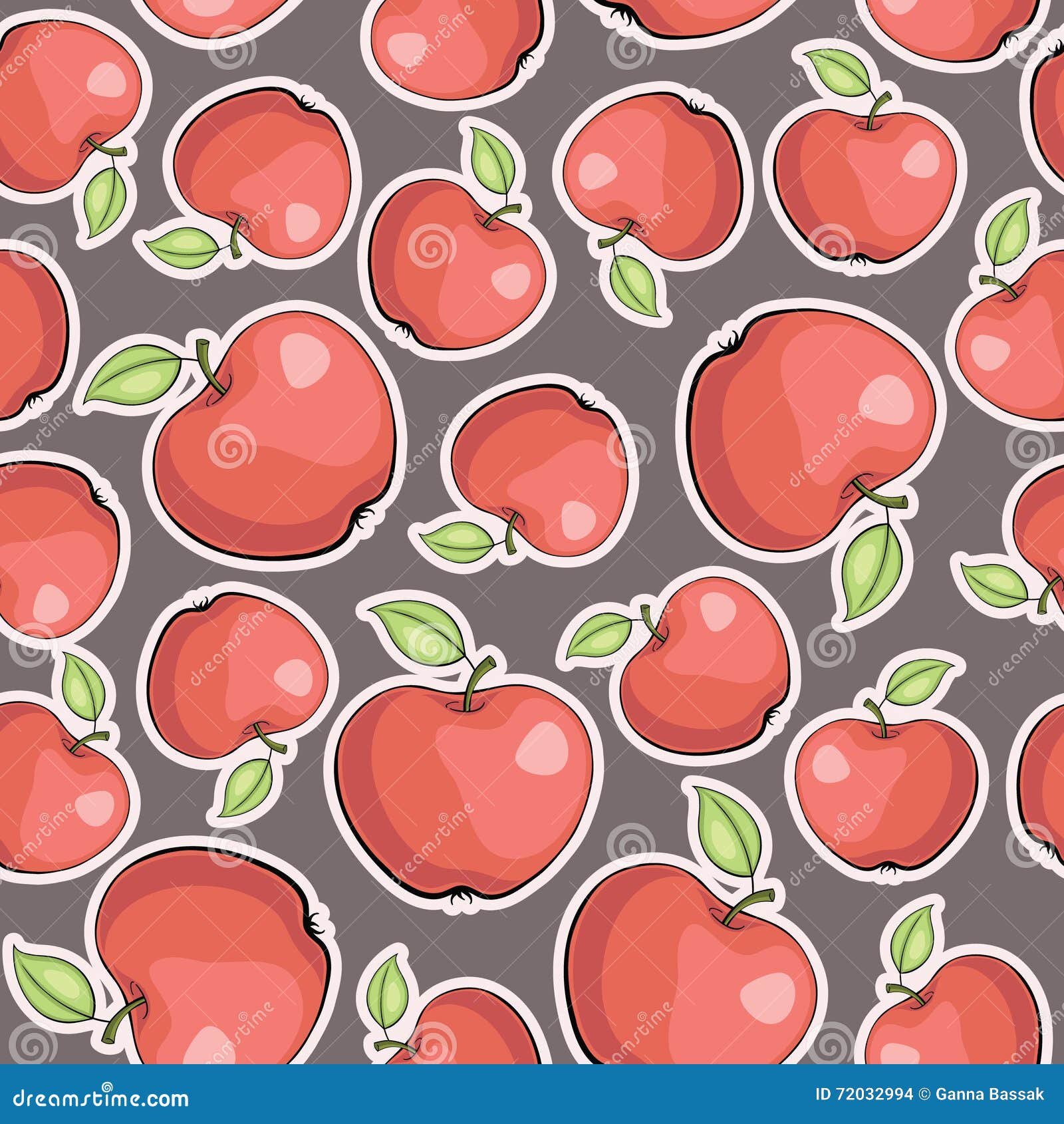 Seamless Vector Texture with Apples Stock Vector - Illustration of ...