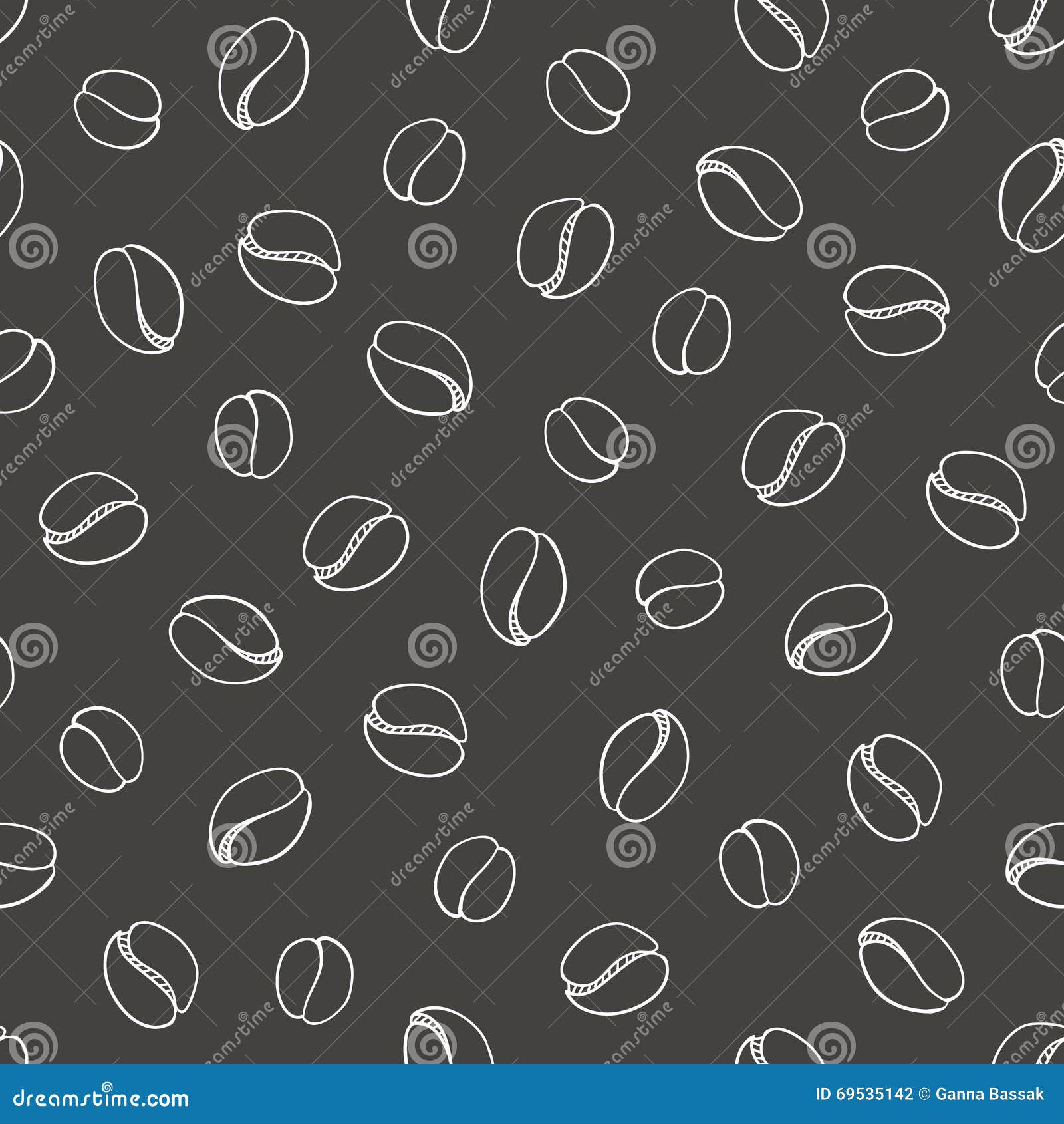 Seamless Vector Texture with Coffee Beans Stock Vector - Illustration ...