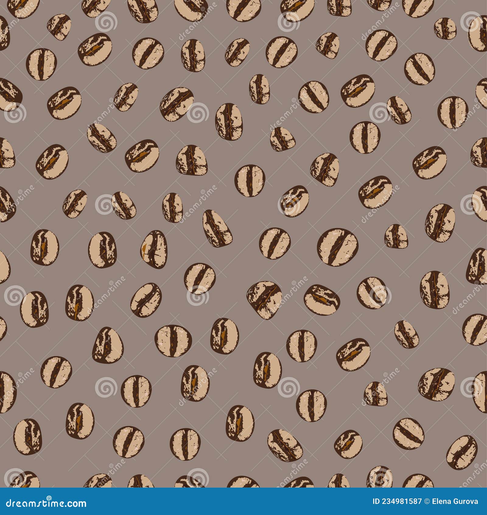 Seamless Vector Texture with Coffee Beans without Transparencies and ...