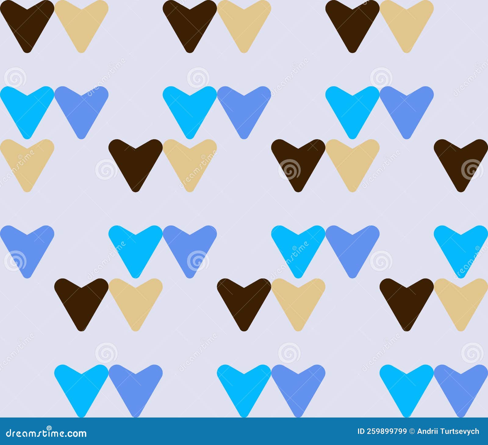 Seamless Vector Texture of Cute Hearts, Simple Geometry Stock Vector ...