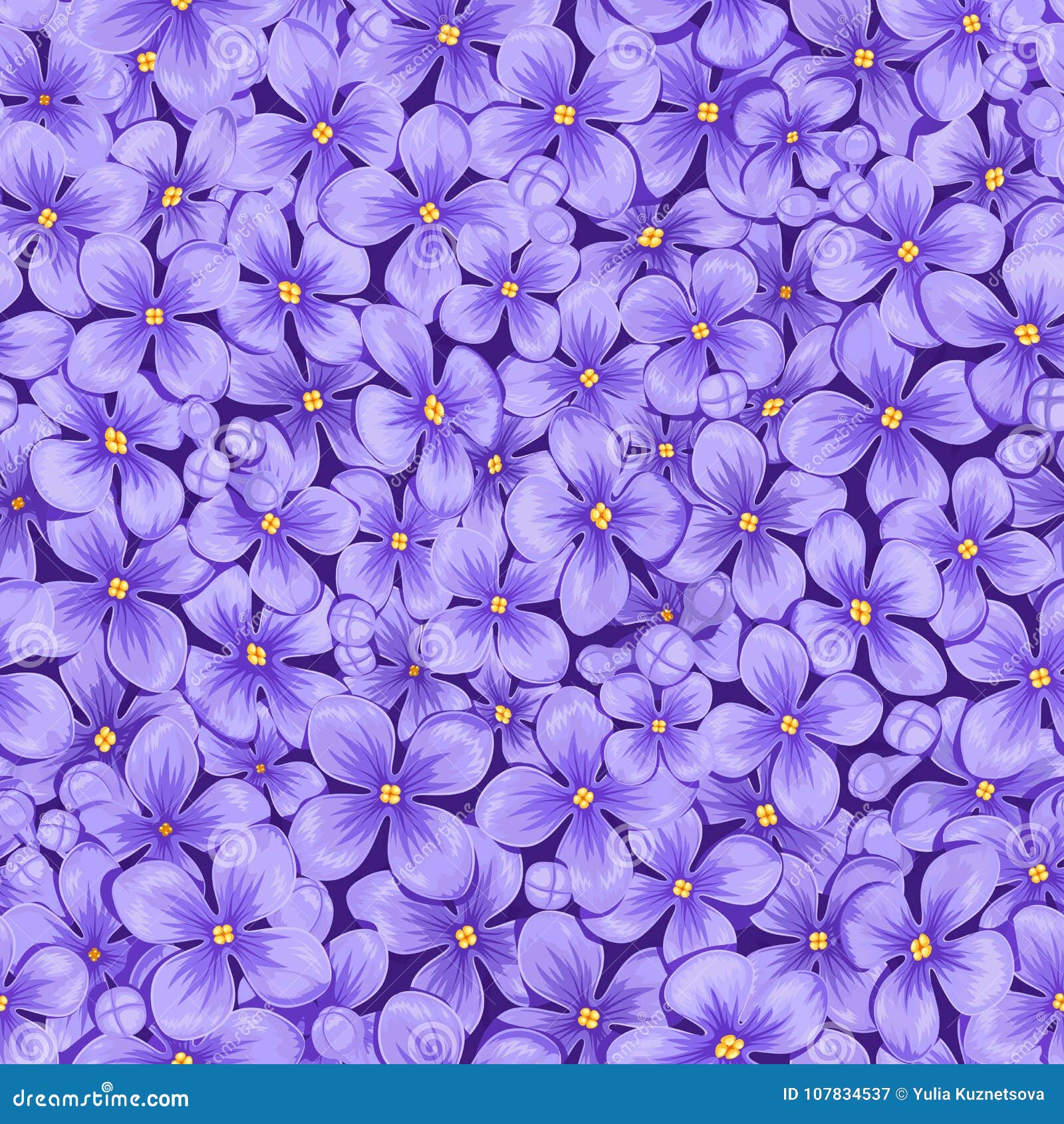 Seamless Vector Texture of Light Violet Lilac Flowers Stock Vector ...