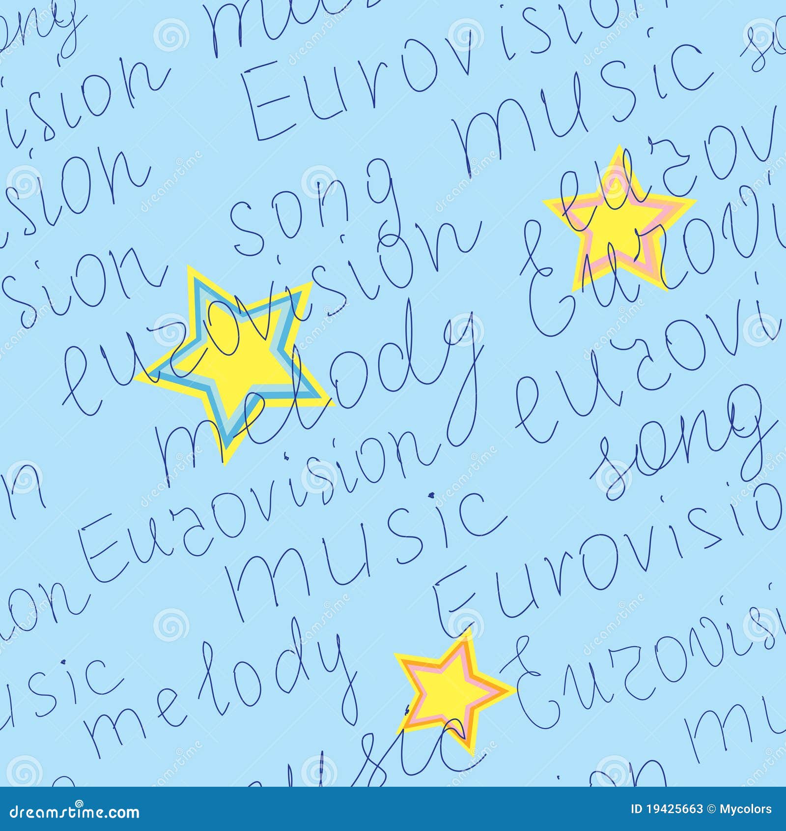 Seamless Vector Texture with Words of Eurovision Stock Vector ...