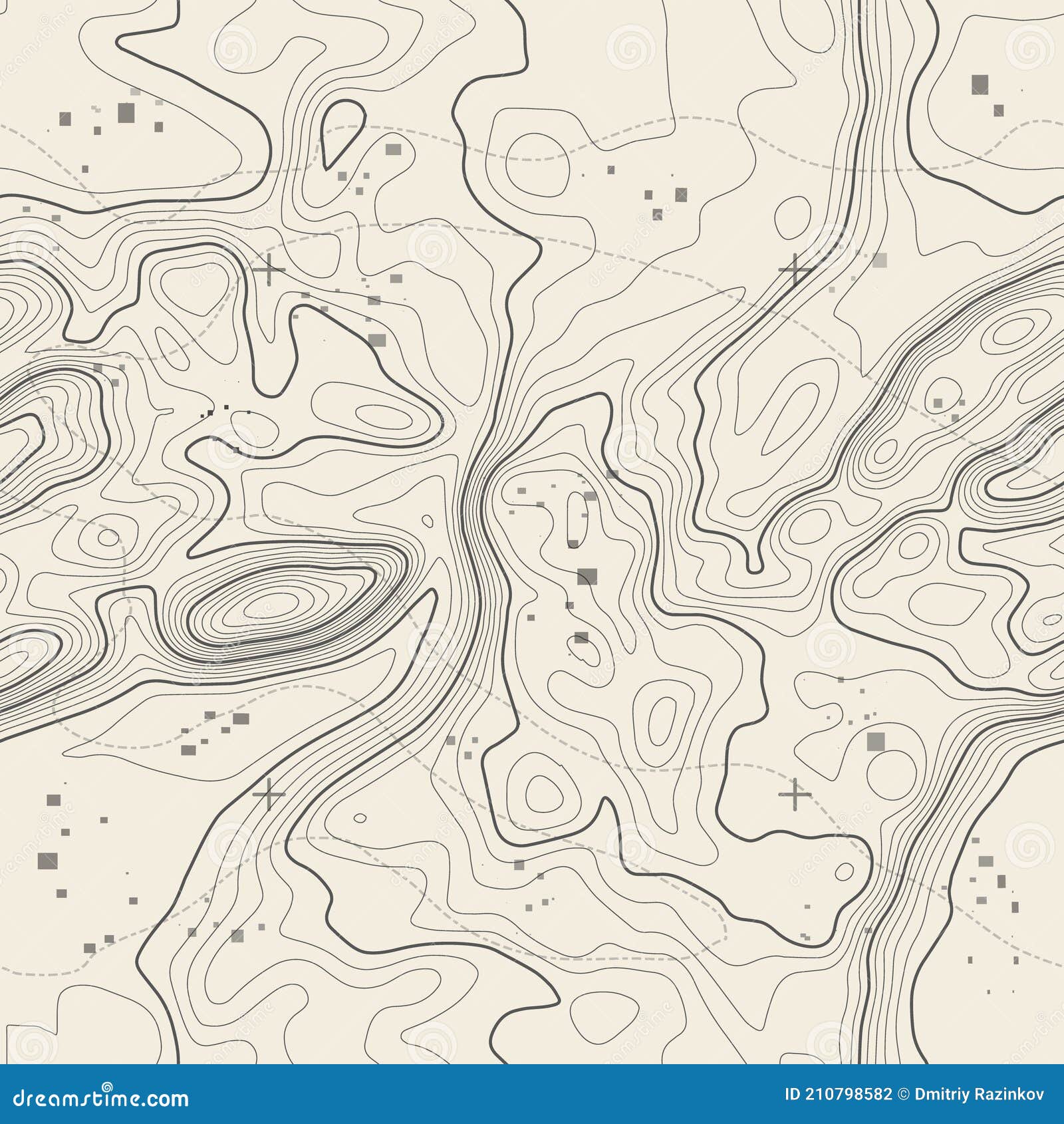 Seamless Vector Topographic Map Background. Line Topography Map ...