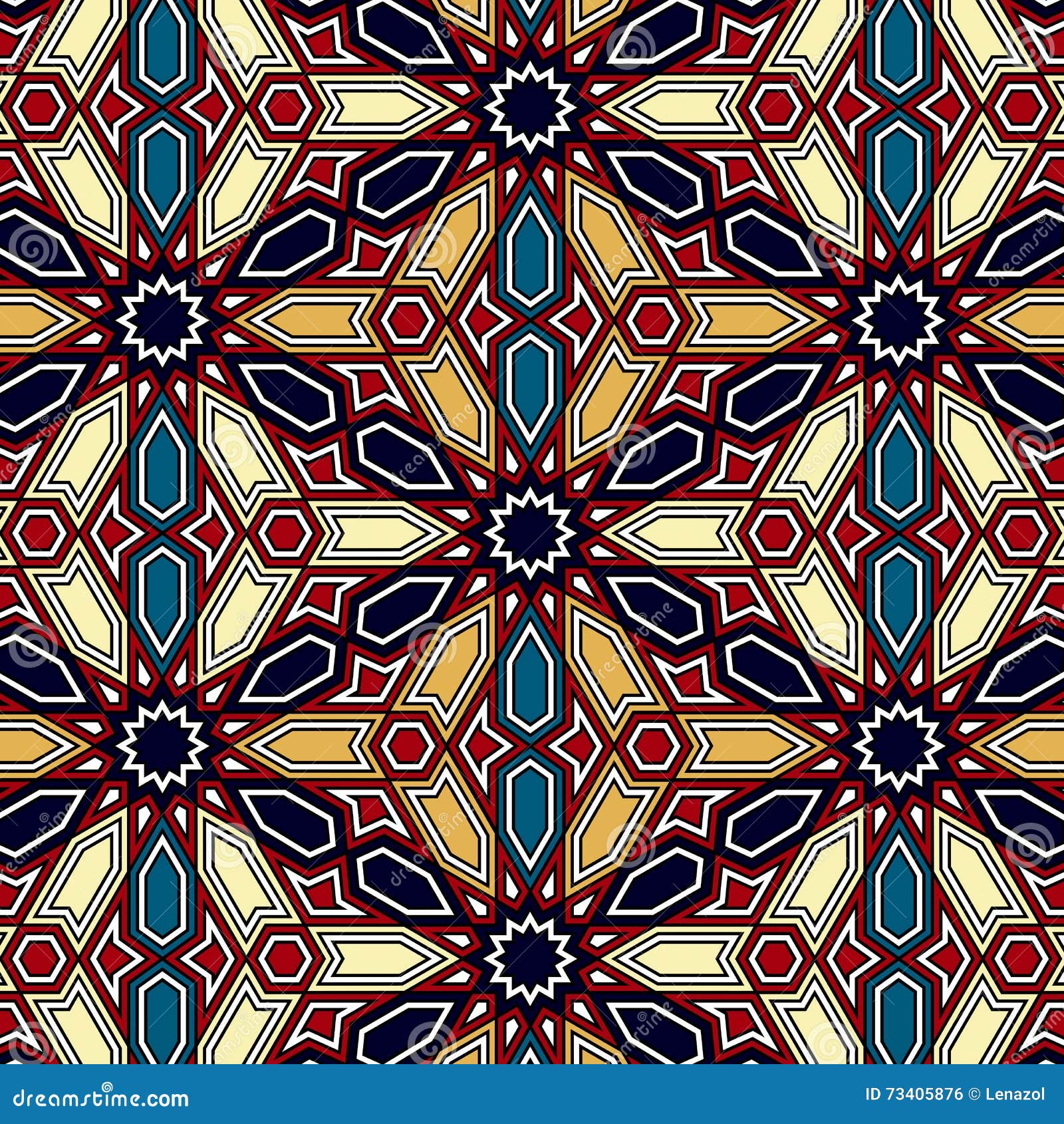Seamless Vector Traditional Arabic Pattern Stock Vector - Illustration ...
