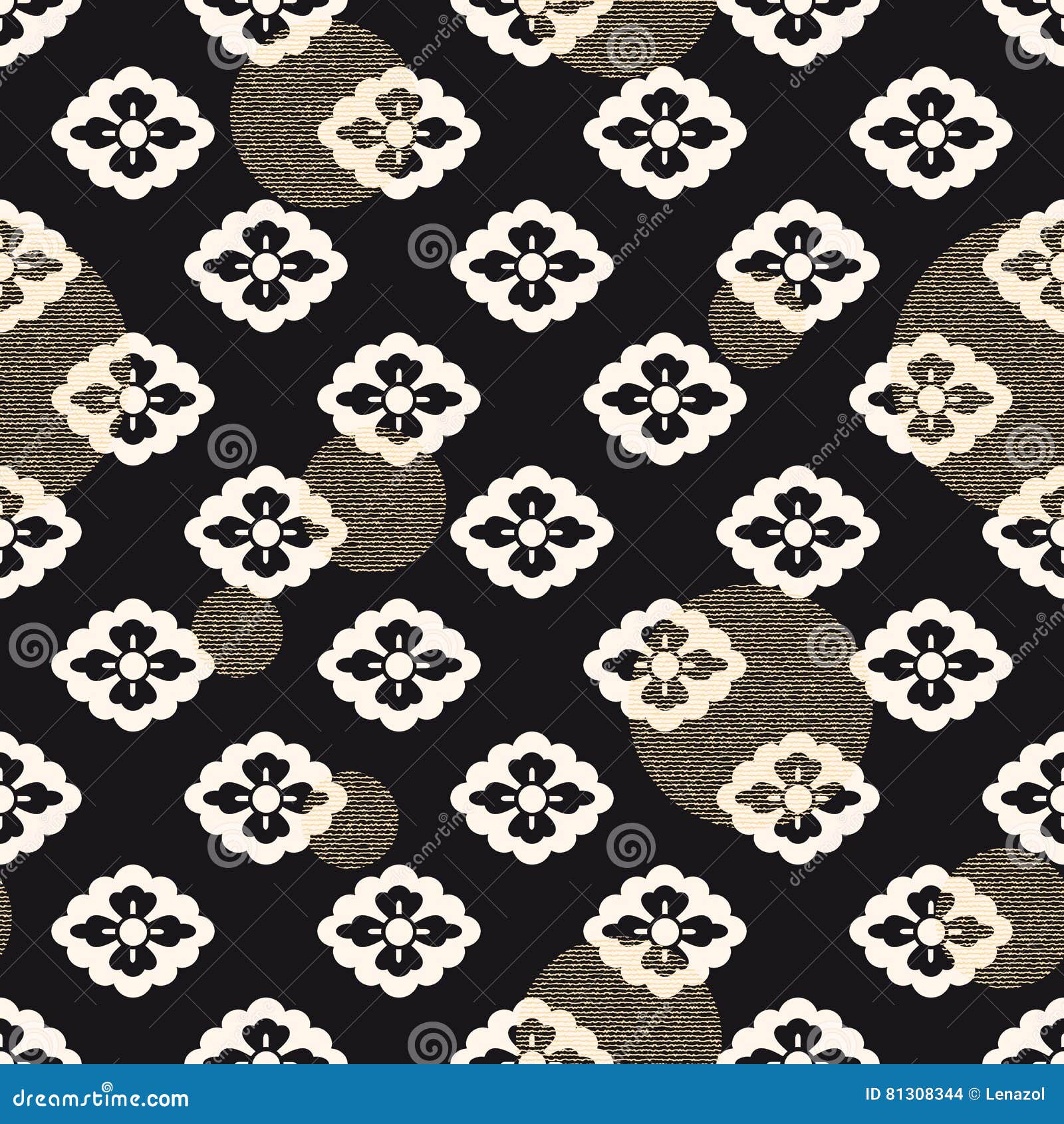 Seamless Vector Traditional Japanese Dark Pattern Stock Vector ...