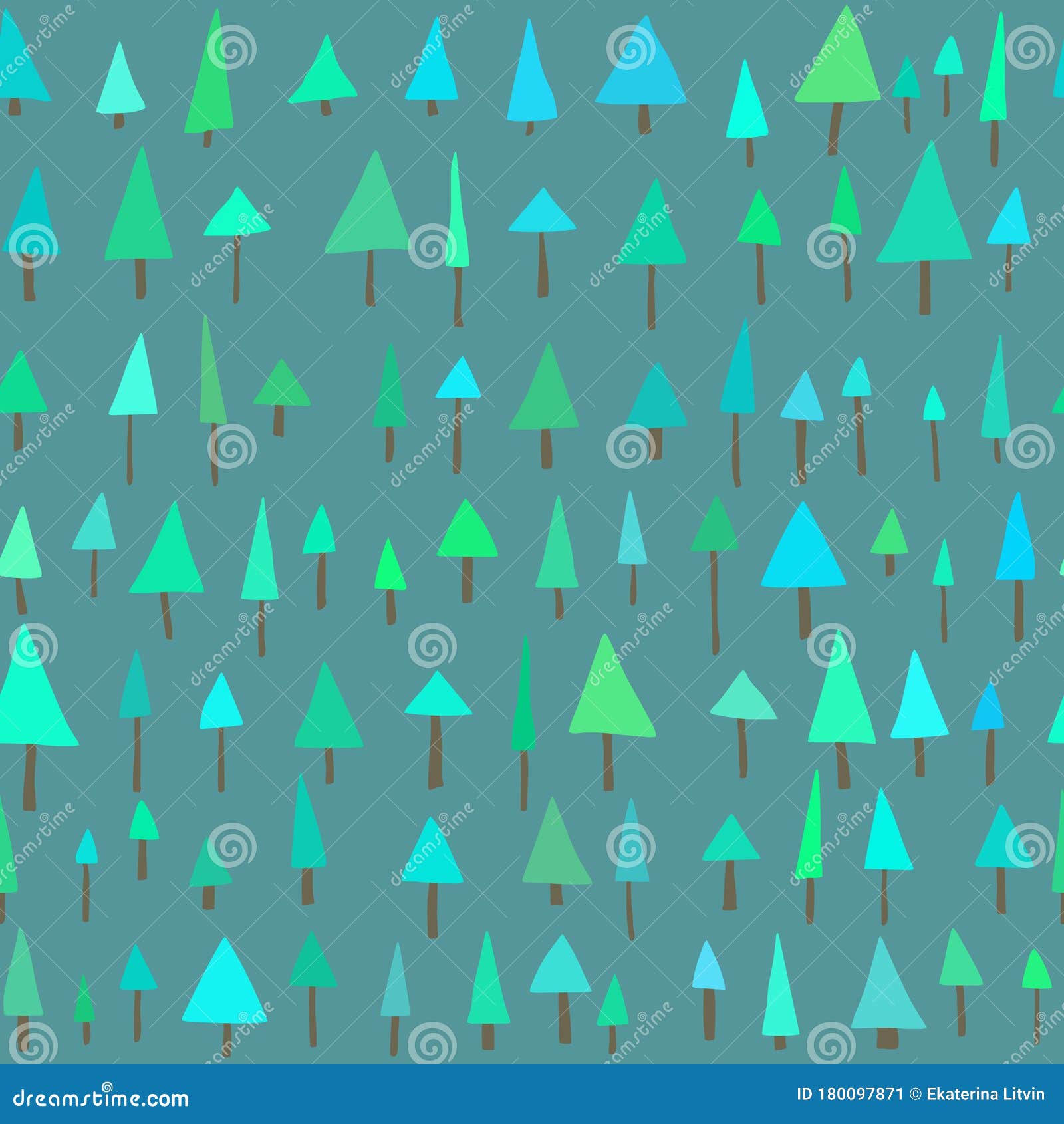 Seamless Vector Triangle Pine Tree Pattern Stock Vector - Illustration ...