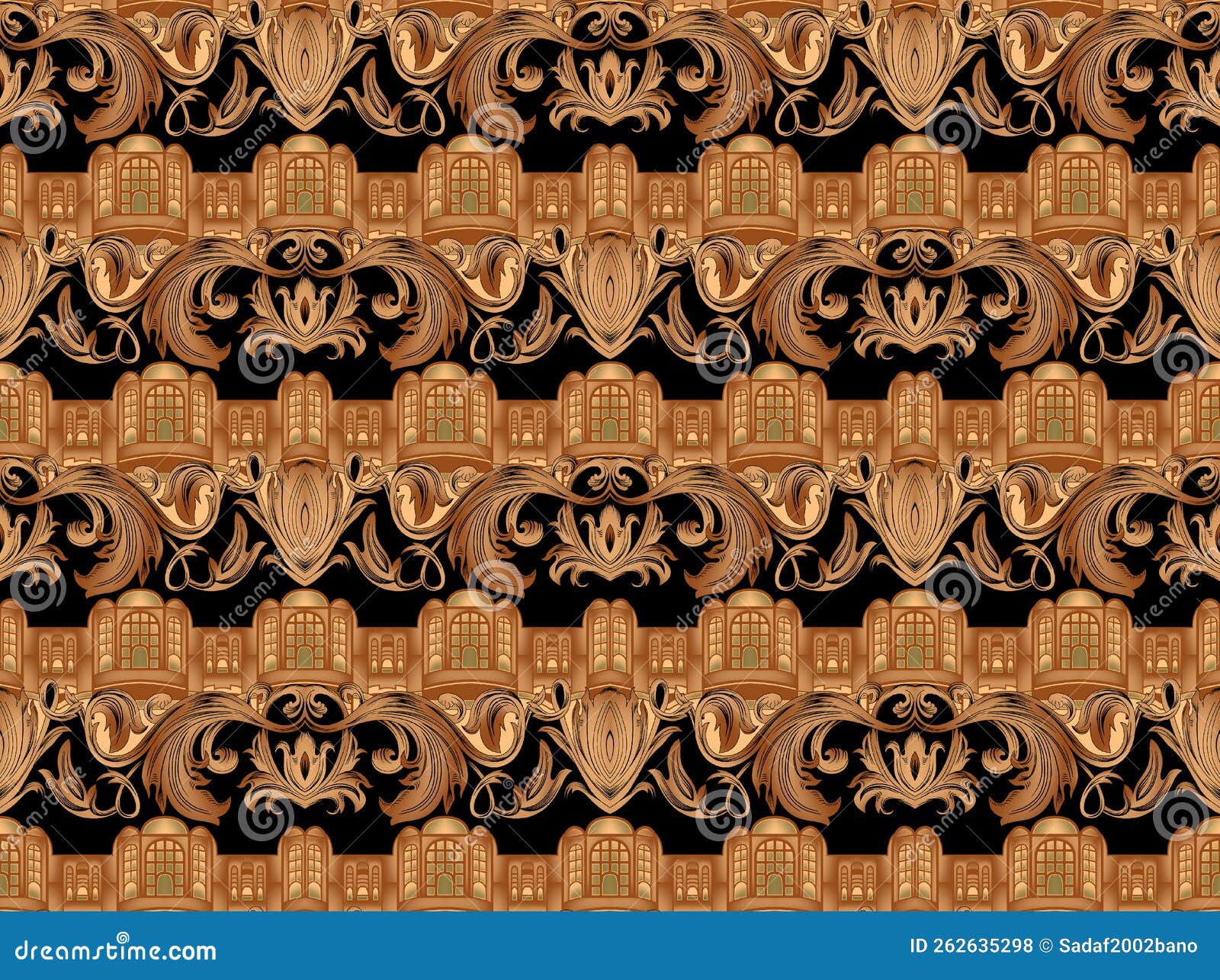 Seamless Vector Urban Pattern - Latinamerican City Stock Illustration ...