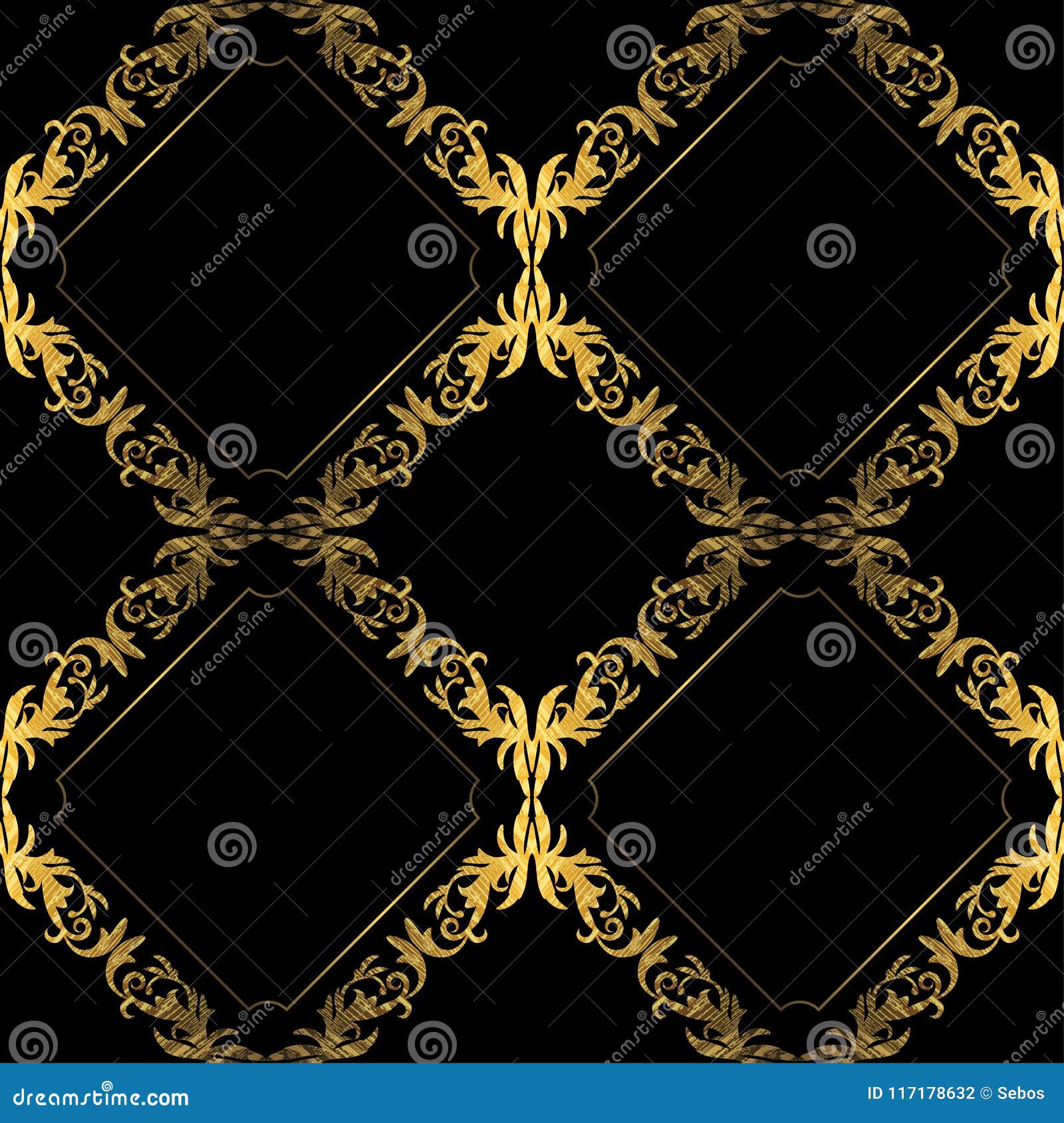 Seamless Vector Victorian Gold Background. Floral Wallpaper Baroque or ...