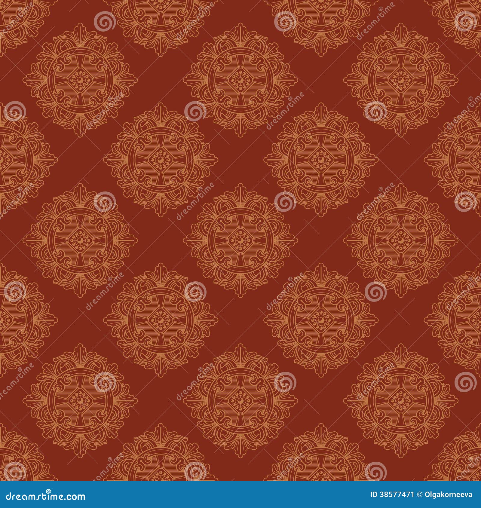 Seamless Vector Vintage Terracotta Pattern Stock Vector - Illustration ...