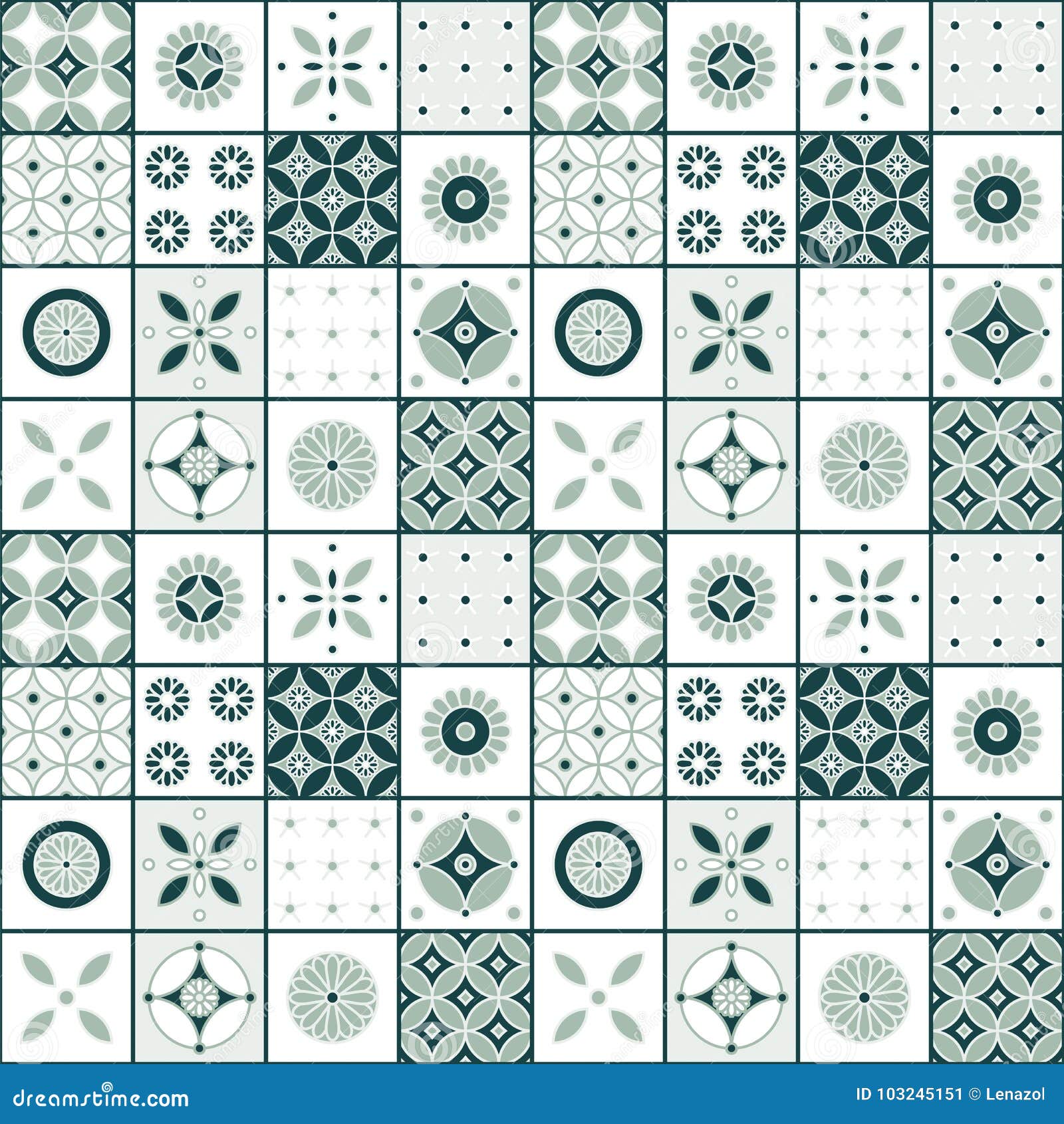 Seamless Vector Vintage Tile Pattern Design. Design for Covers, Tiles ...