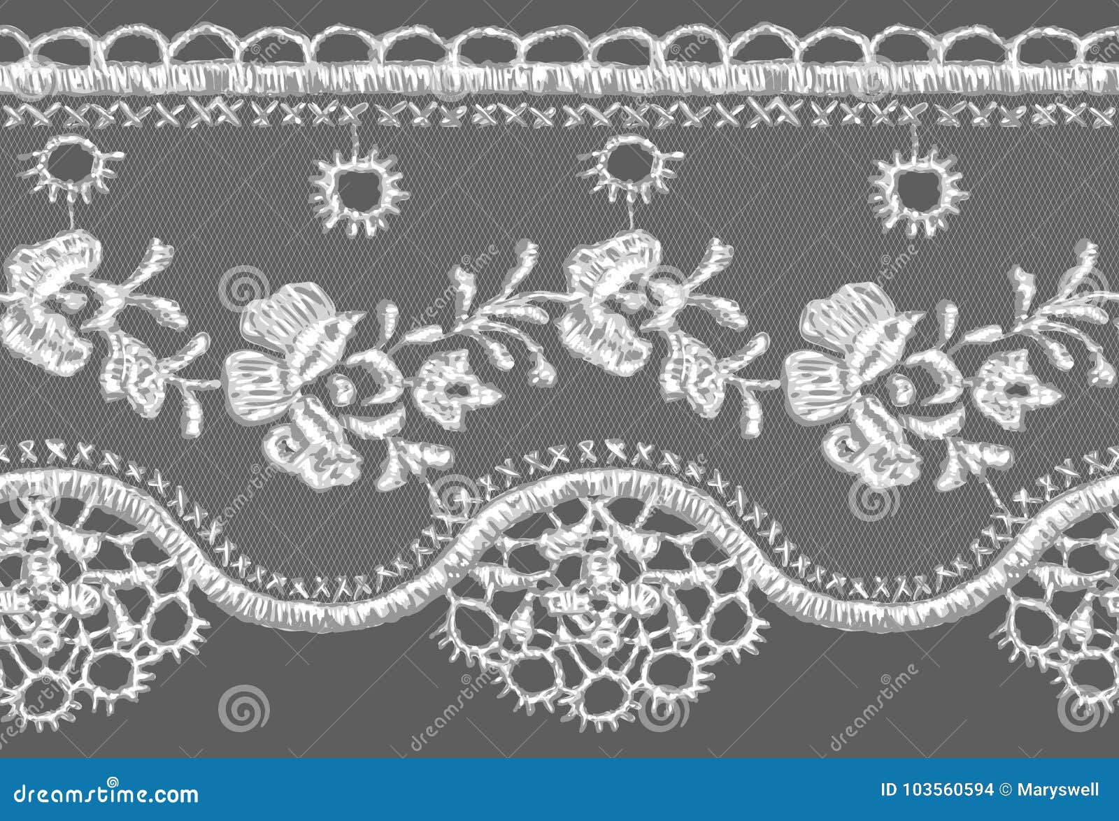 Seamless Vector White Lace Pattern Stock Vector - Illustration of ...