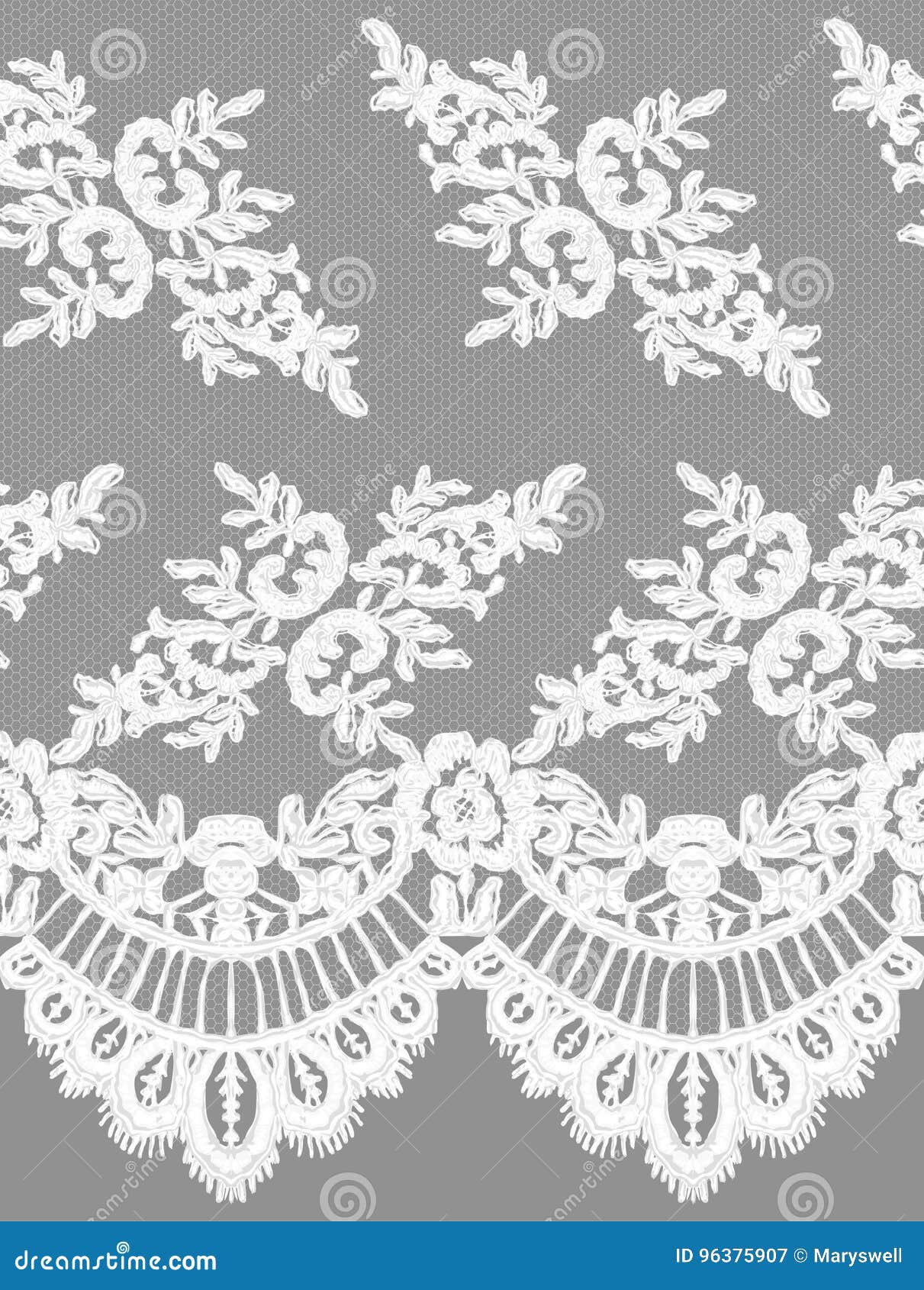 Seamless Vector White Lace Pattern Stock Vector - Illustration of lacy ...