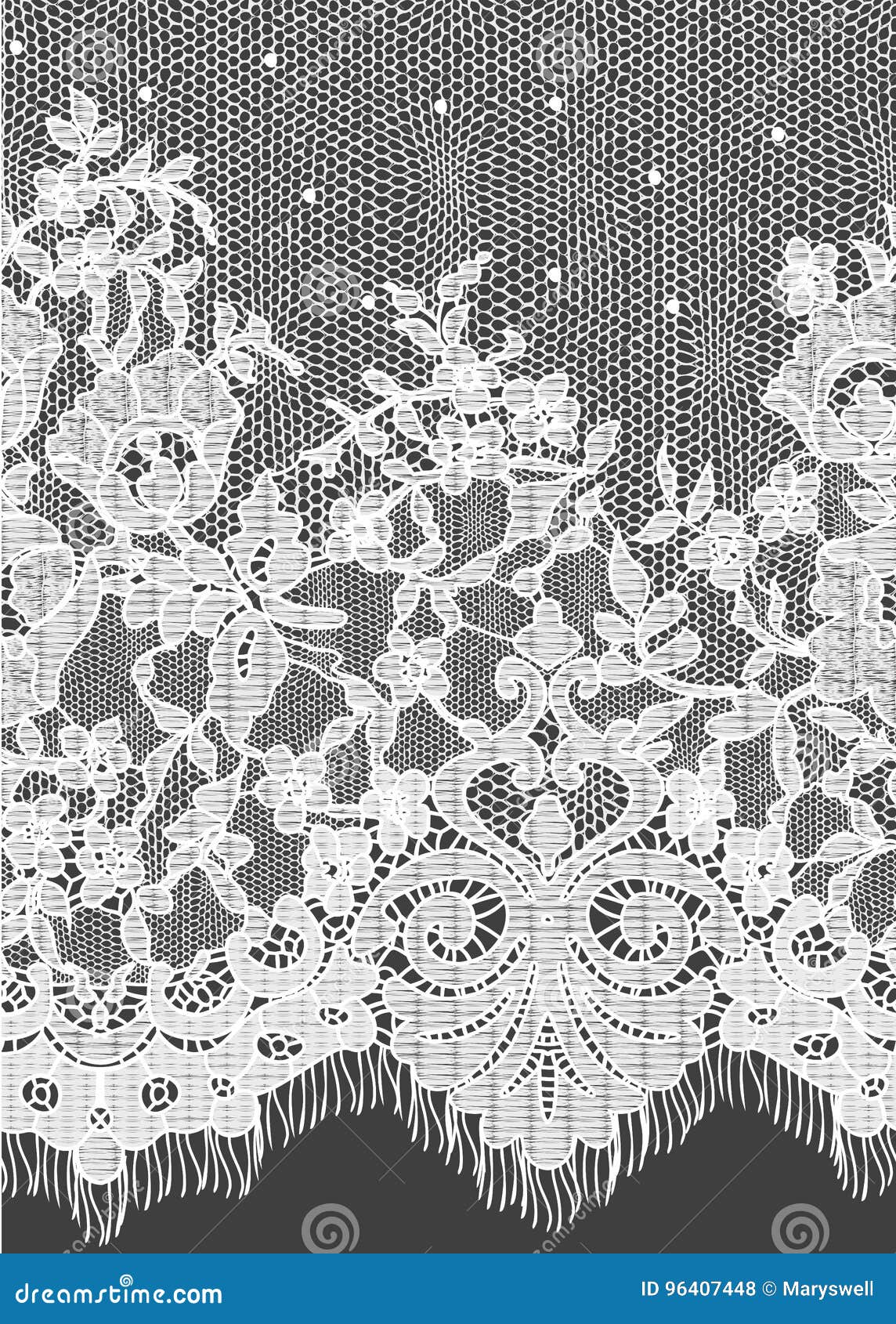 Seamless Vector White Lace Pattern Stock Vector - Illustration of drawn ...