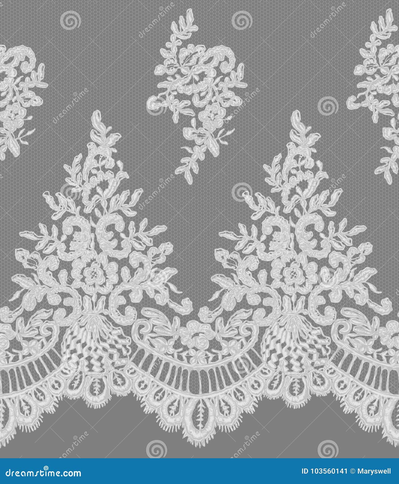 Seamless Vector White Lace Pattern Stock Vector - Illustration of lacy ...