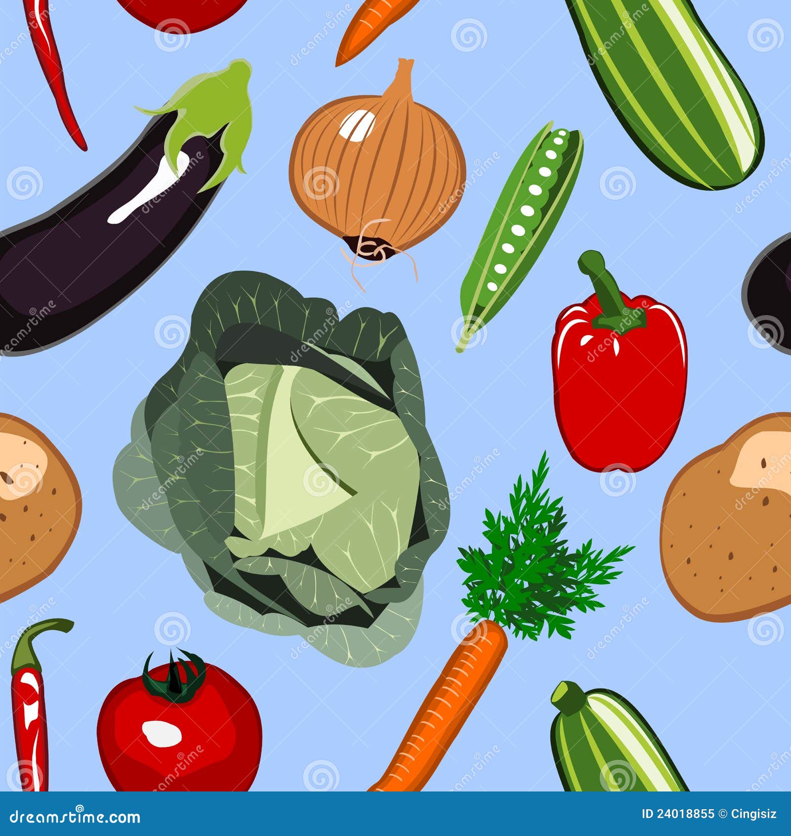 Seamless Vegetables Background Stock Illustration - Illustration of ...