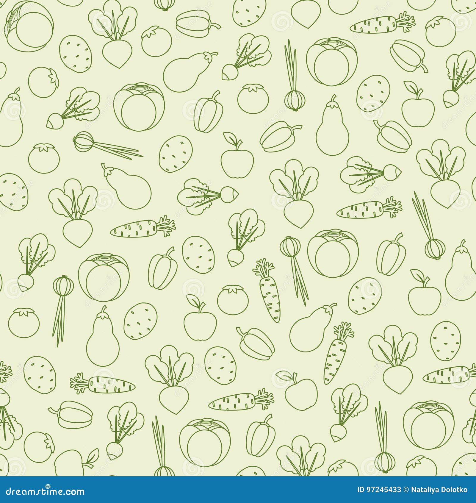 Seamless Vegetables Wallpaper Pattern Vector Illustration ...