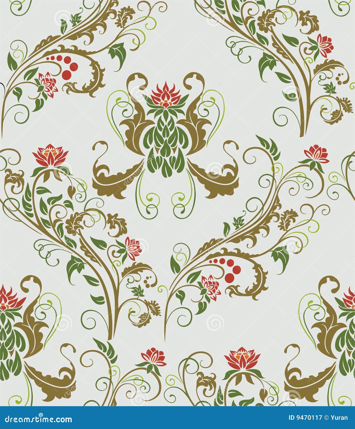 Seamless Vegetative Pattern Stock Vector - Illustration of blade, line ...