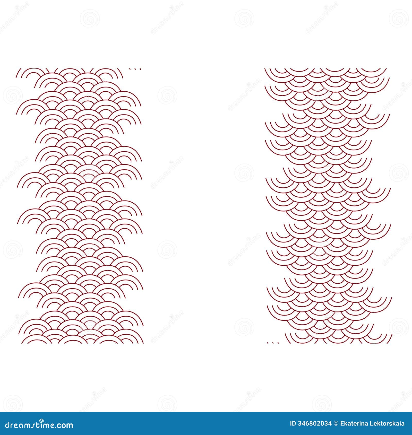 Chinese Wave Pattern Oriental Style Round Shape Vector Illustration ...