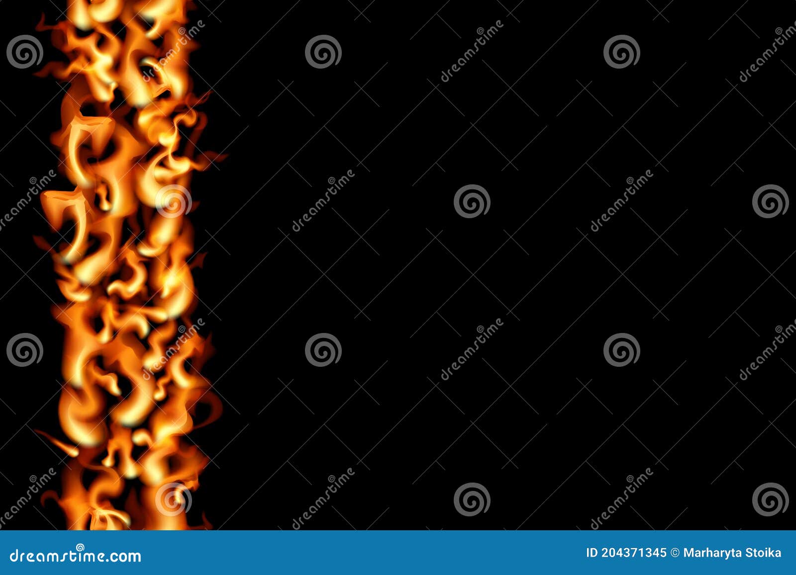 A Seamless Vertical Fire Strip. Stock Vector - Illustration of burn ...