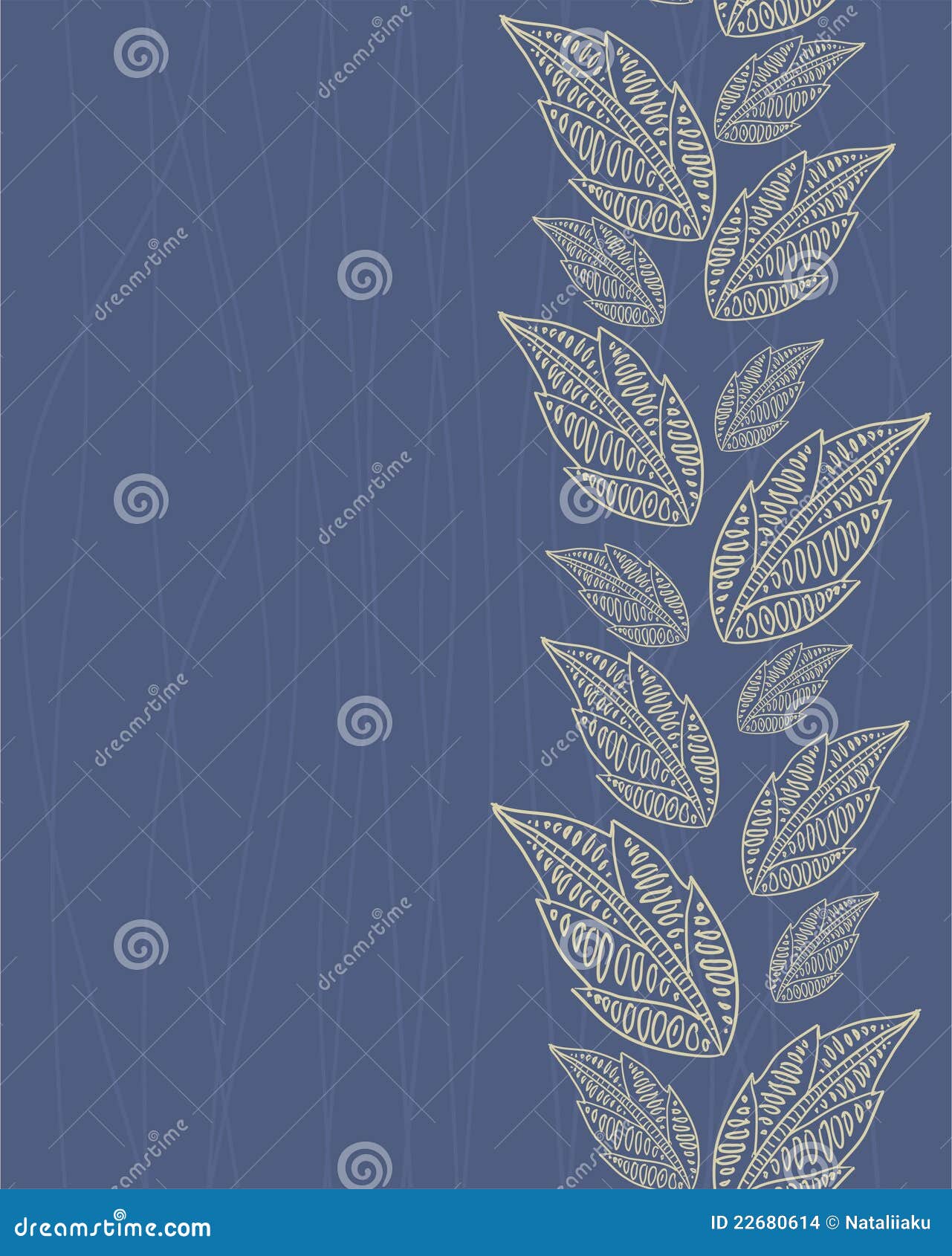 Seamless Vertical Pattern with Leaves in Vector Stock Vector ...