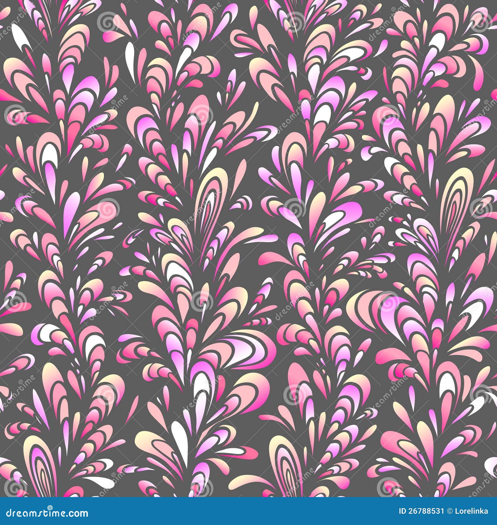 Seamless Vertical Pattern with Natural Ornament. Stock Illustration ...