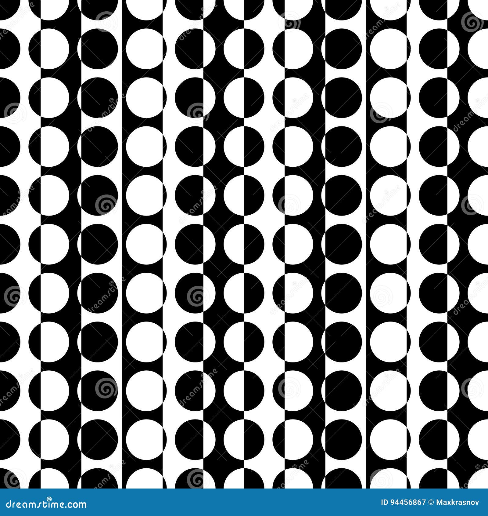 Seamless Vertical Stripe and Circle Pattern Stock Vector - Illustration ...