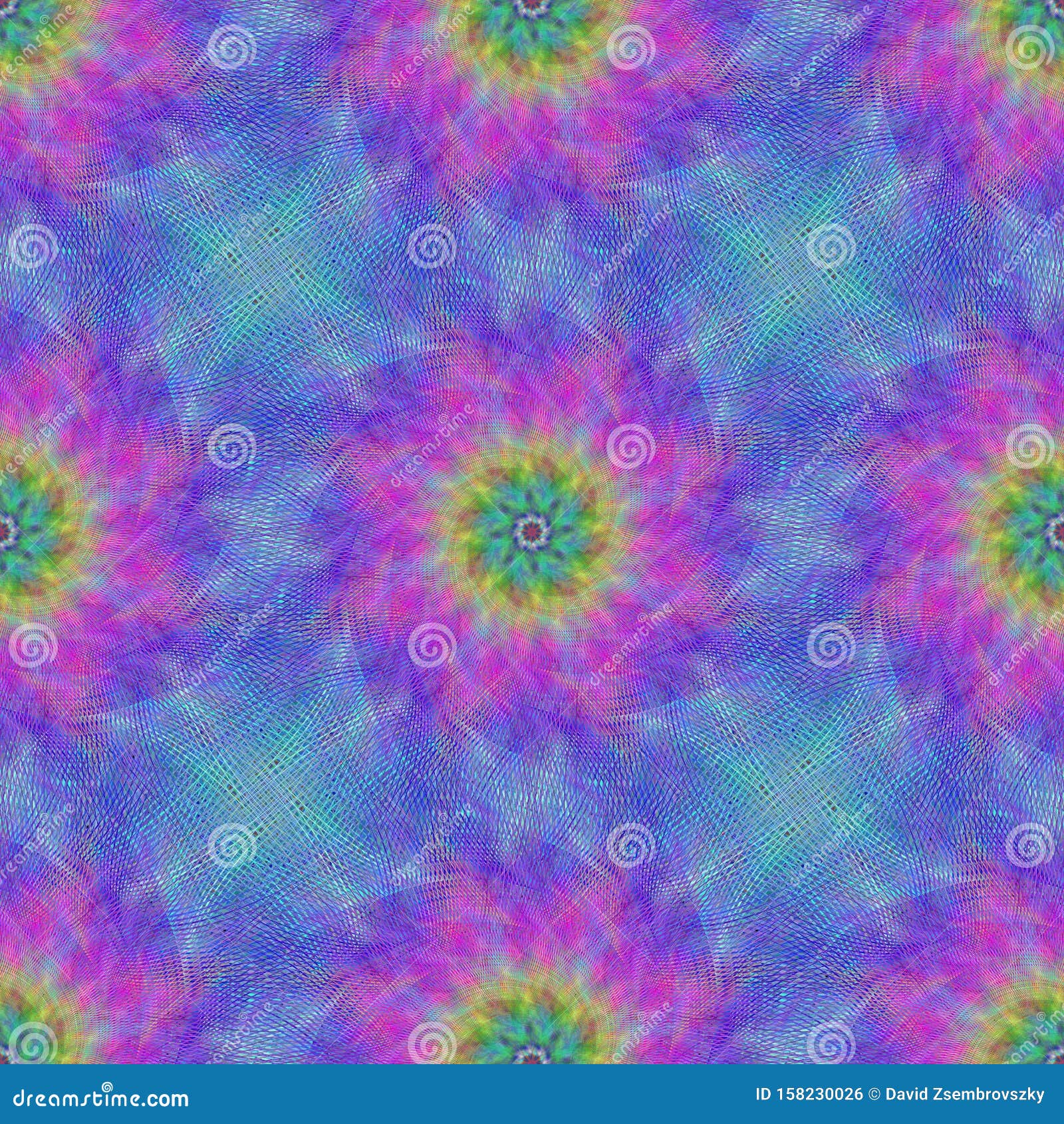 Seamless Vibrant Fractal Pattern Background Stock Vector - Illustration ...