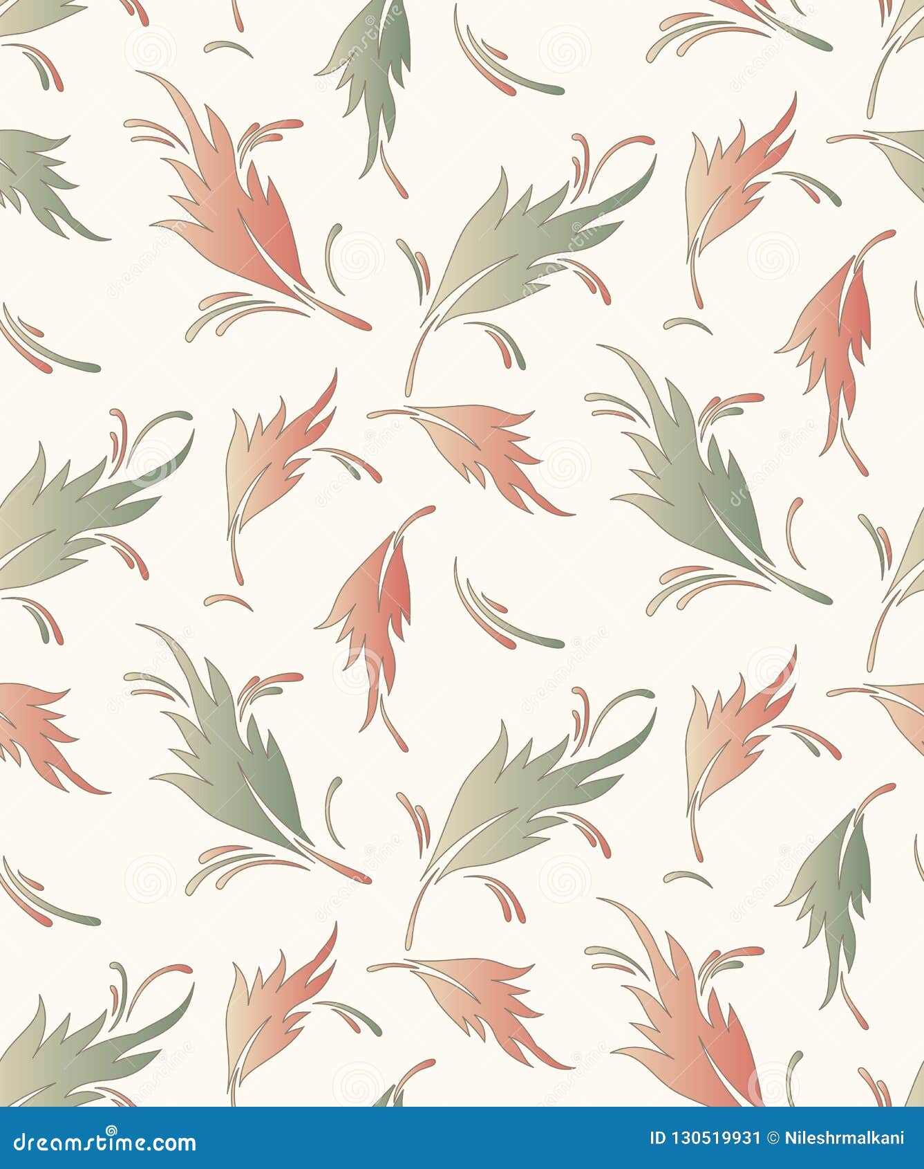 Seamless Victorian Leaves Pattern Stock Vector - Illustration of ...