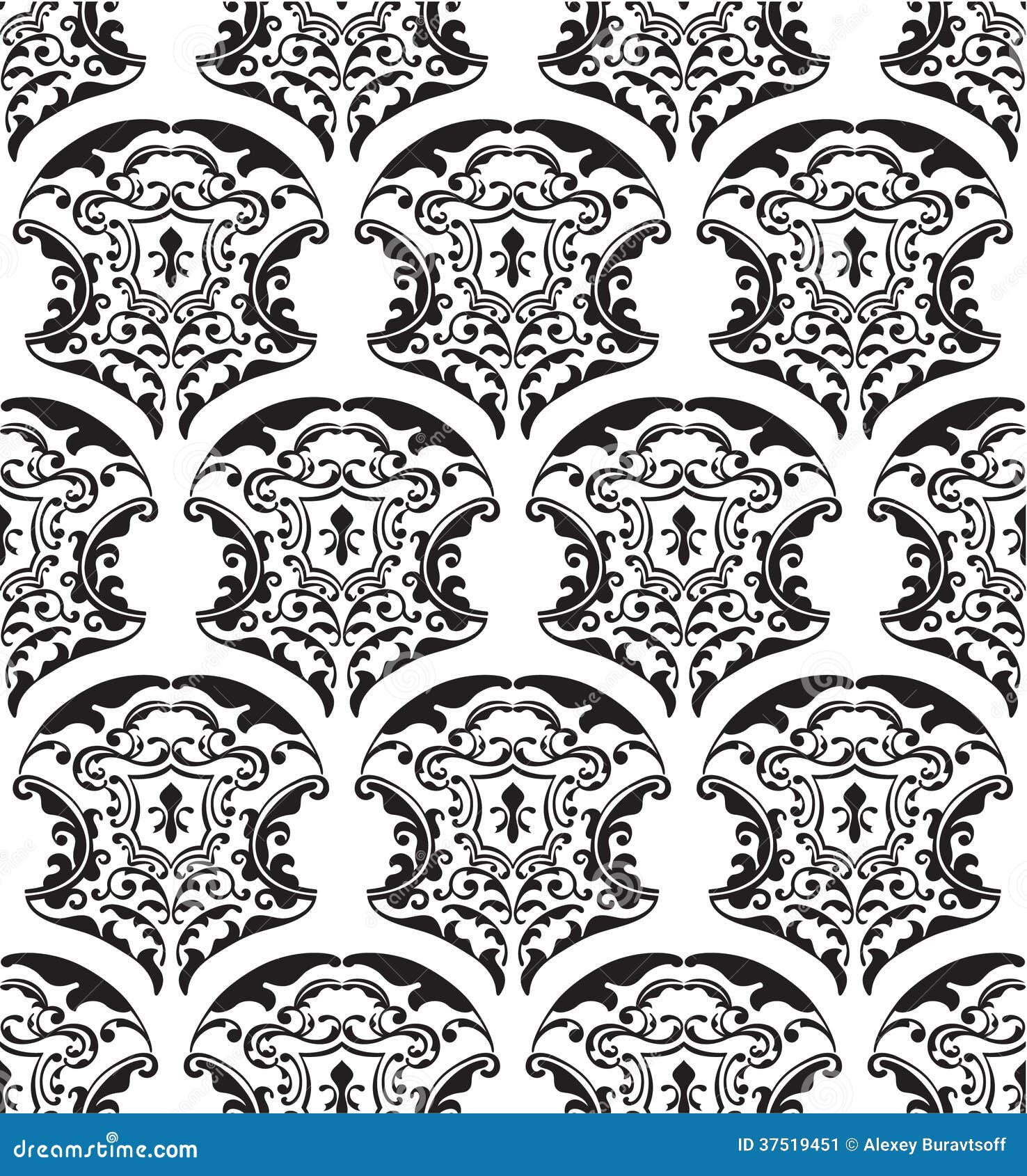 Seamless victorian pattern stock vector. Illustration of filigree ...
