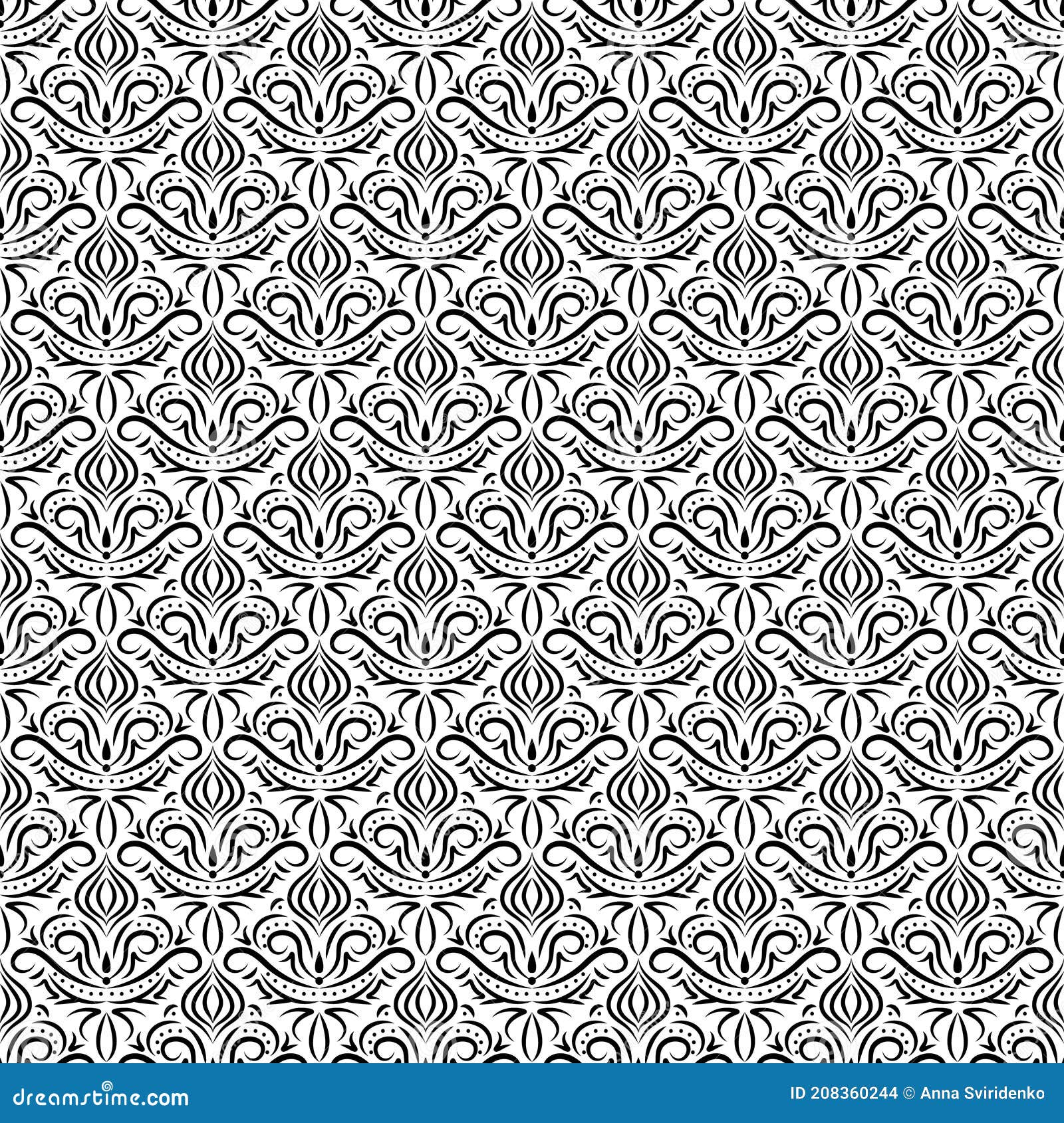 Seamless victorian pattern stock illustration. Illustration of filigree ...