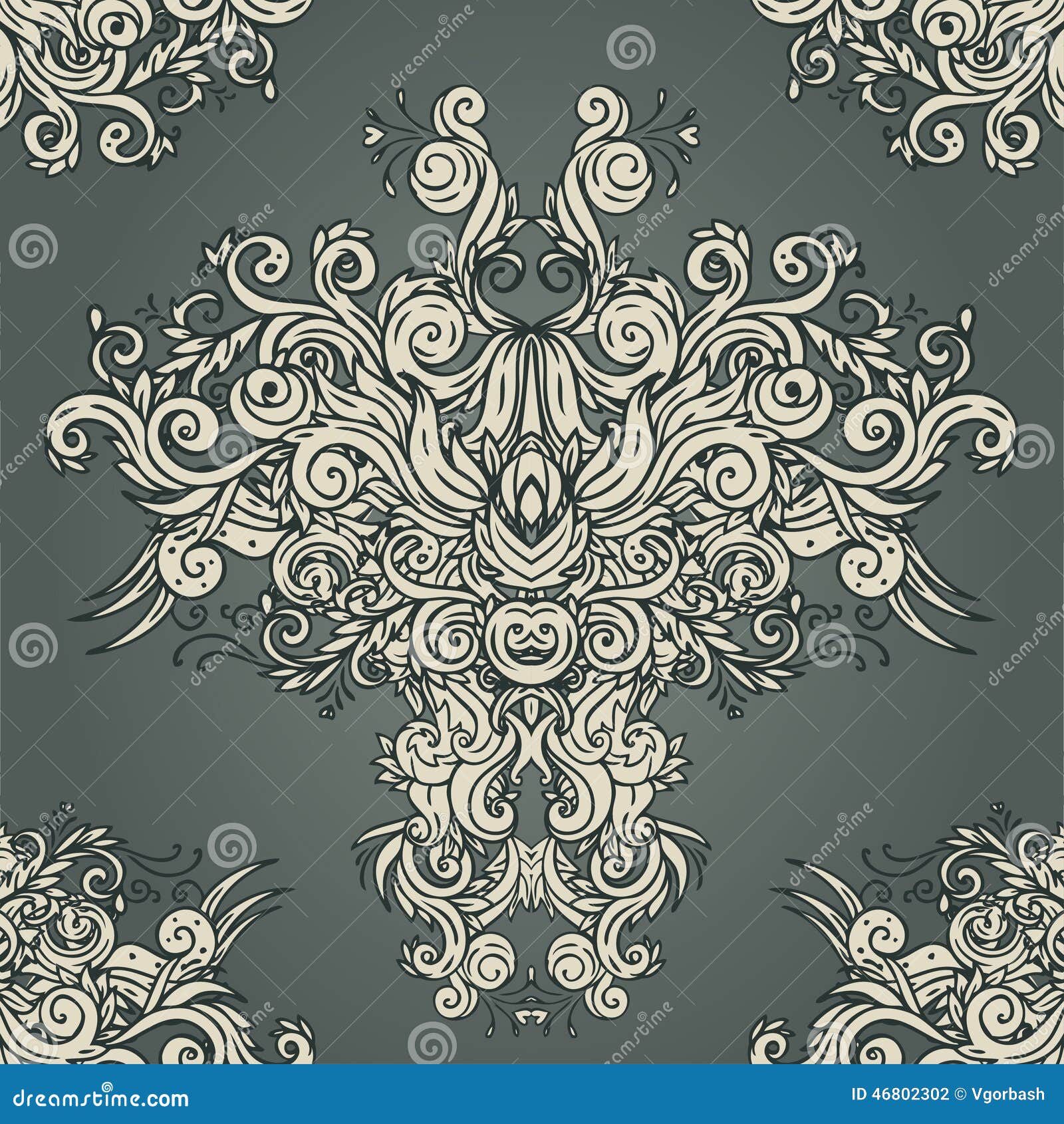 Seamless Vintage Background Baroque Pattern Stock Illustration ...