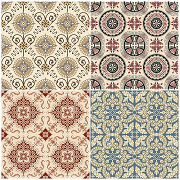 Seamless Vintage Background Collection Stock Vector - Illustration of ...