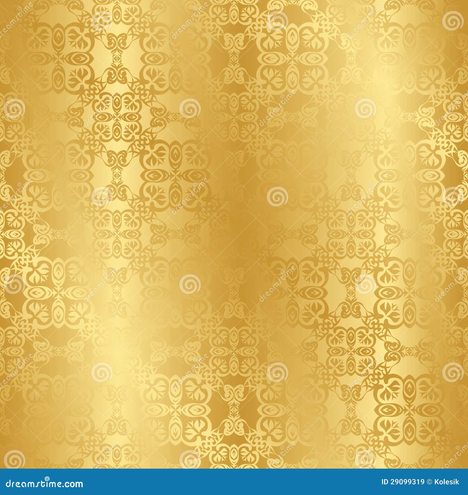 Seamless Vintage Background in Gold Stock Vector - Illustration of ...