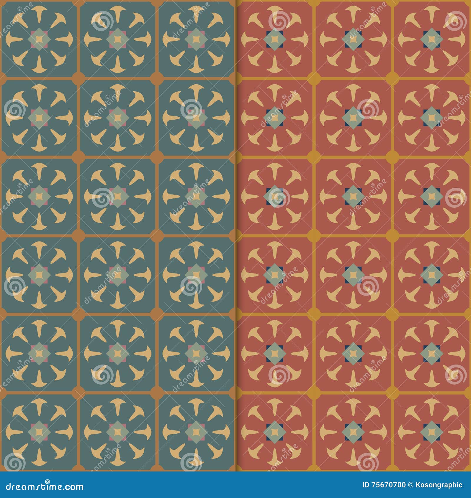 Seamless Vintage Background. Retro Color Style Patterns. Stock Vector ...