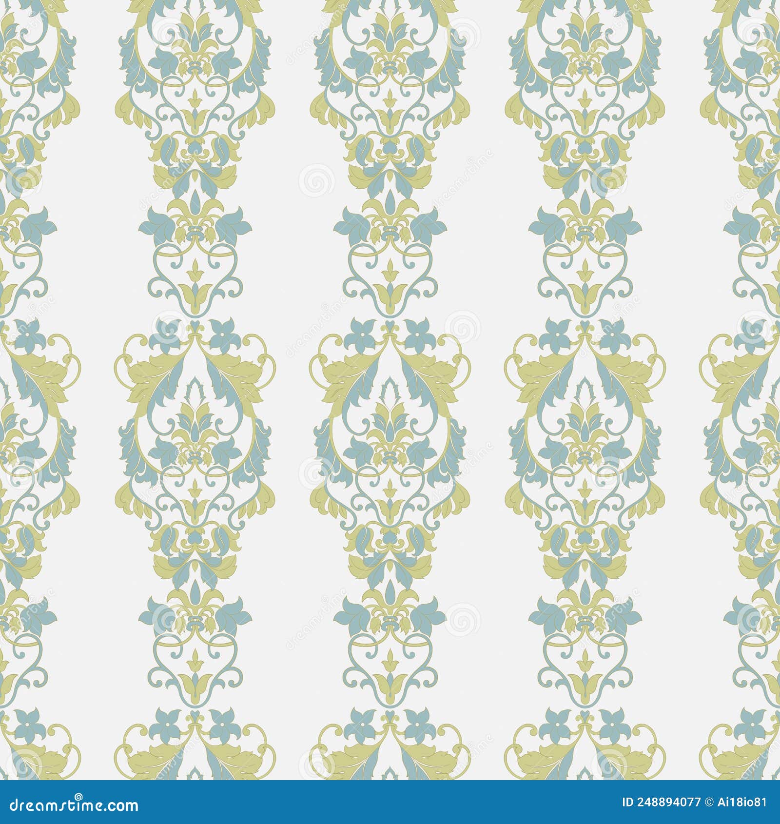Seamless Vintage Baroque Pattern. Vector Floral Background Stock ...