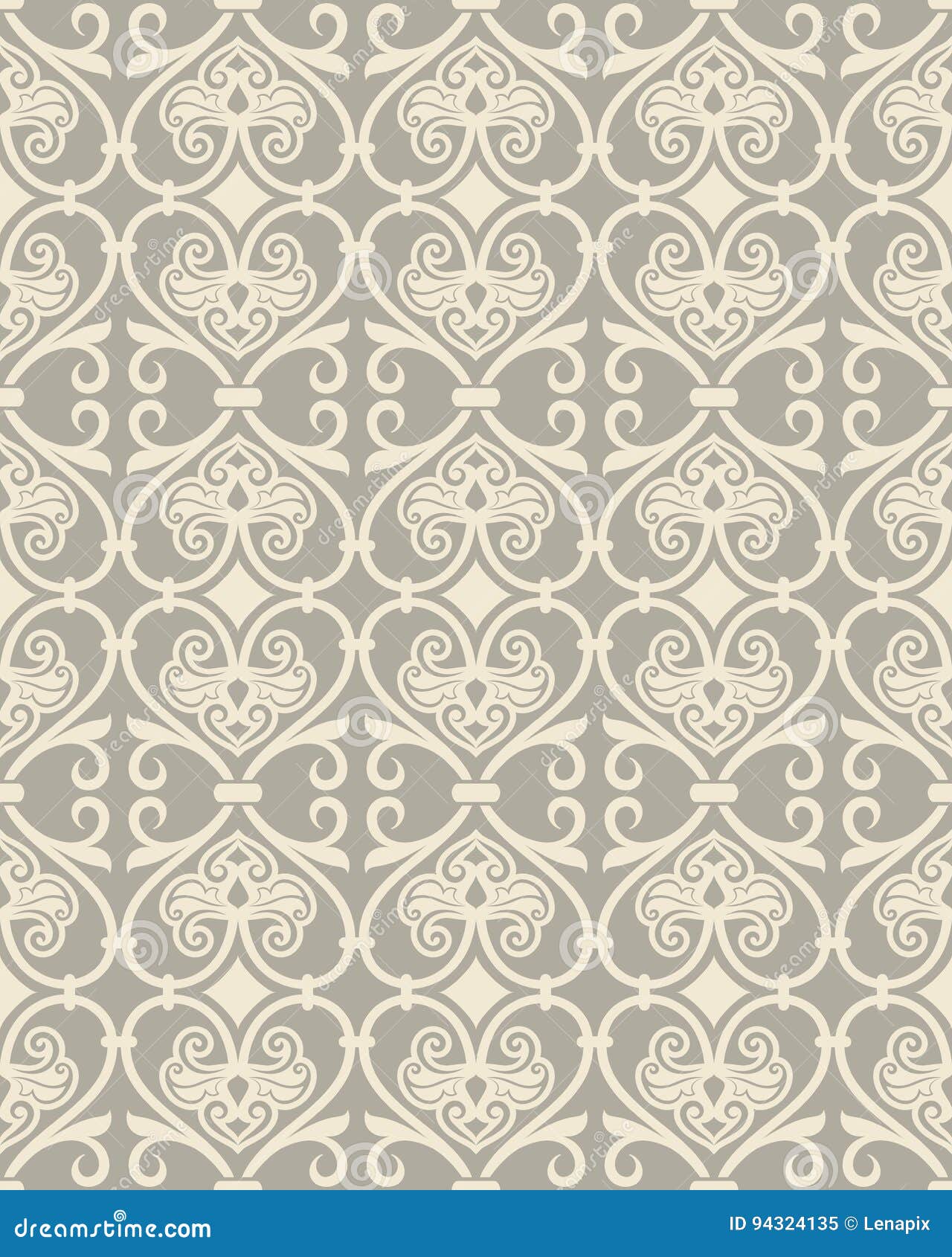 Seamless Vintage Beige Wallpaper Pattern Stock Vector - Illustration of ...