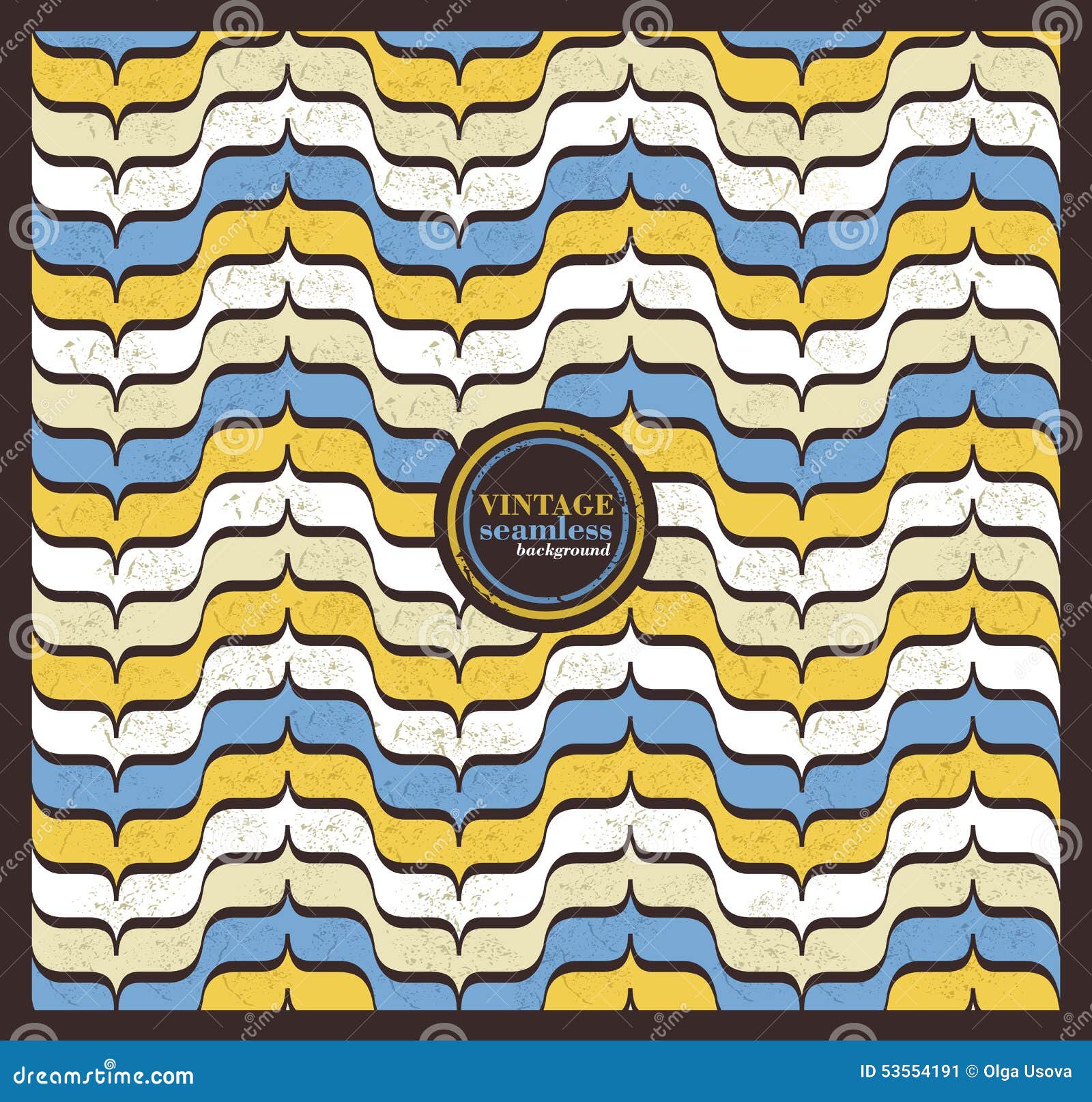 Seamless Vintage Color Texture of Wave Stock Vector - Illustration of ...