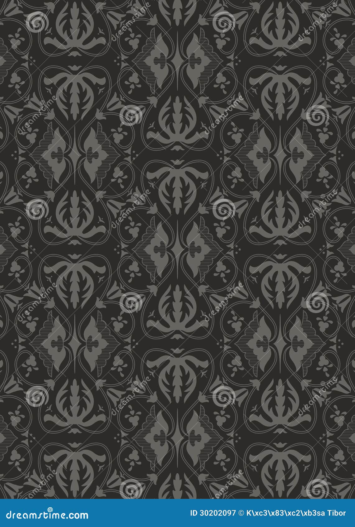Vintage Damask Pattern Set Vector. Old 30s Style Decoration Textures ...