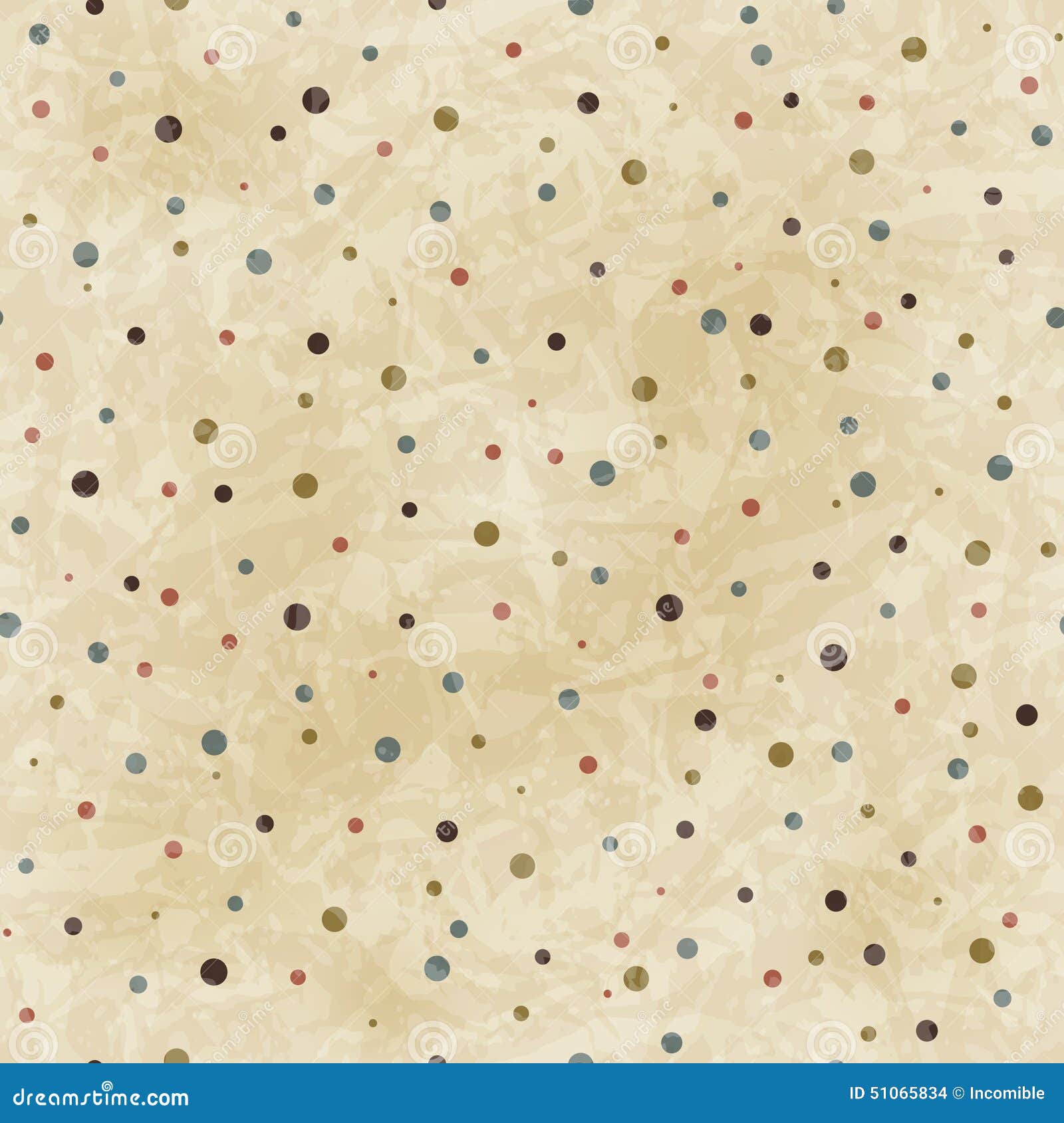 Seamless Vintage Dots Pattern on Paper Texture Stock Vector ...