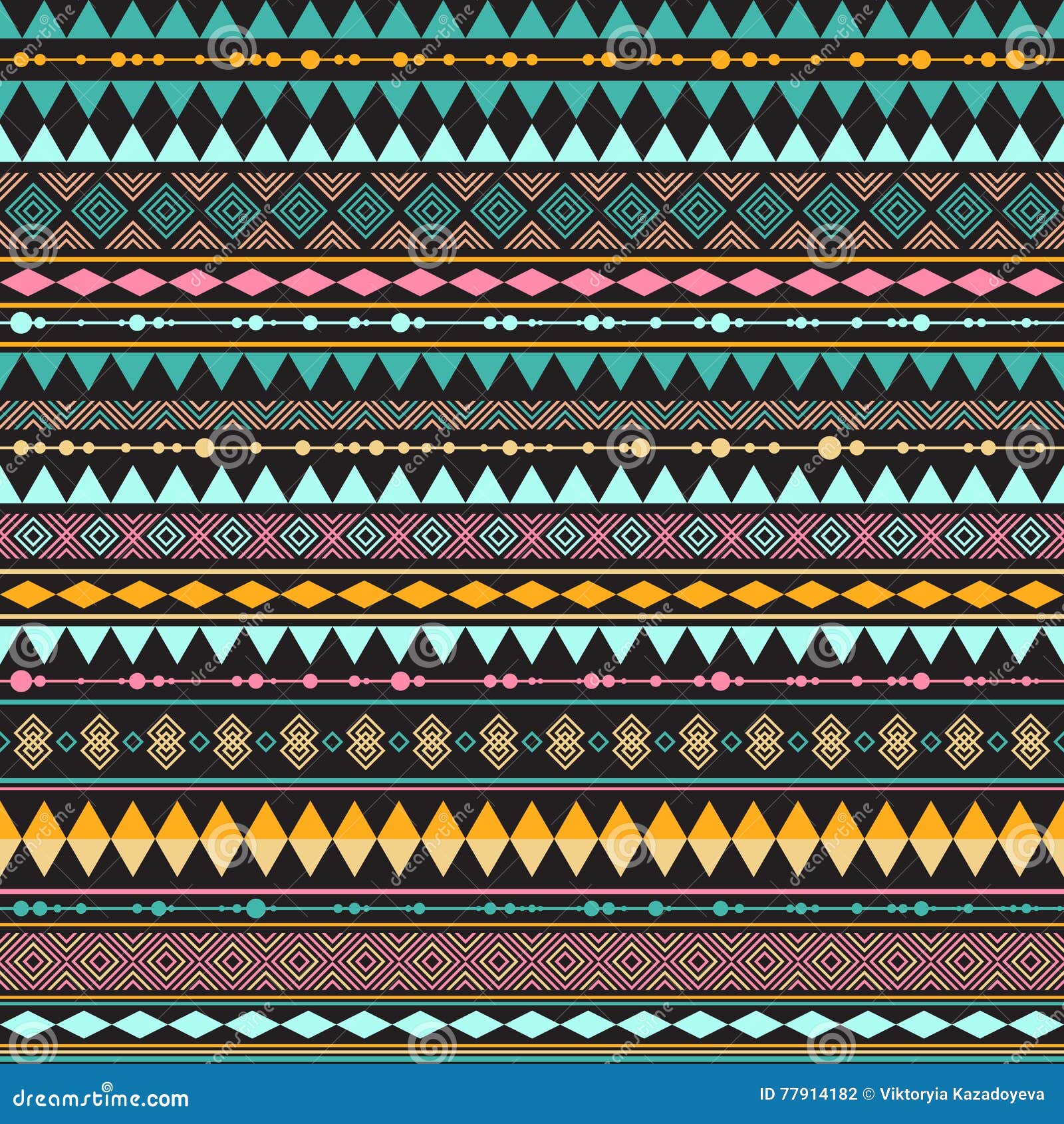 Seamless Vintage Ethnic Pattern Stock Vector - Illustration of ethnic ...