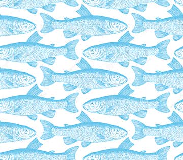 Seamless Vintage Fish Pattern (vector) Stock Vector - Illustration of ...