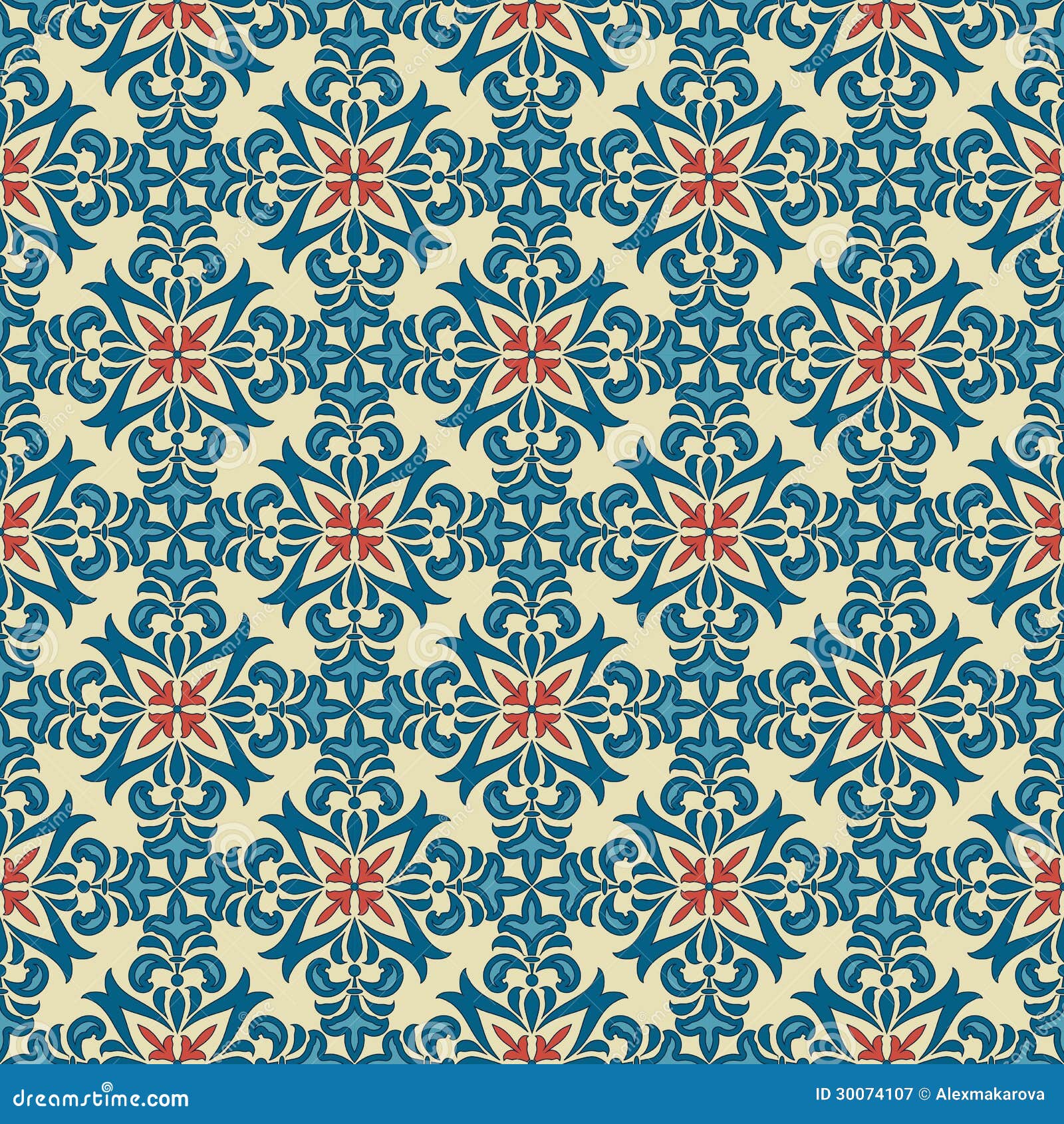 Seamless Vintage Floral Pattern Stock Vector - Illustration of leaf ...