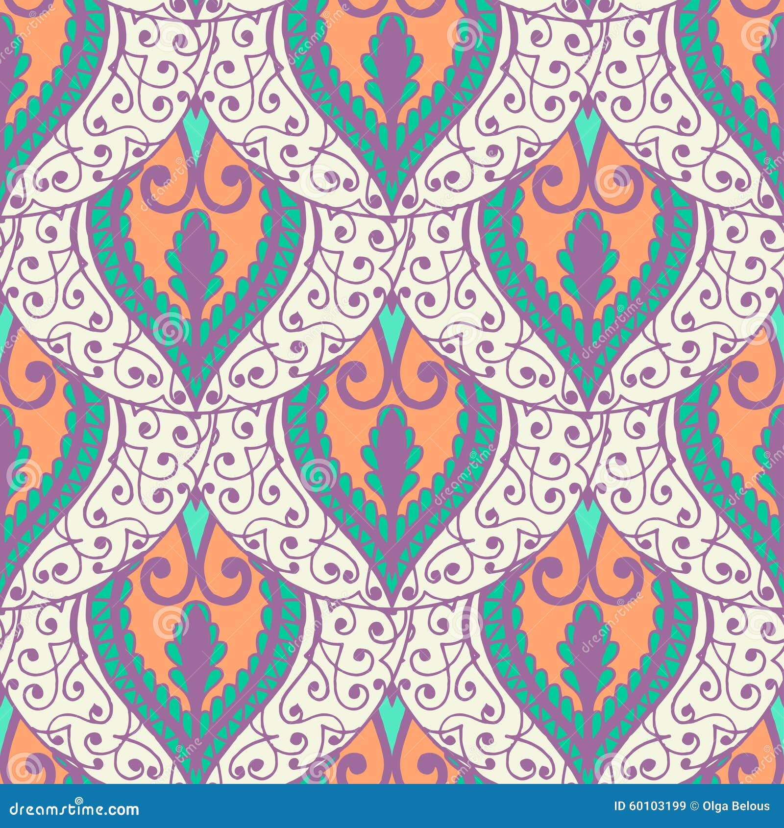 Seamless with Vintage Floral Pattern Stock Vector - Illustration of ...