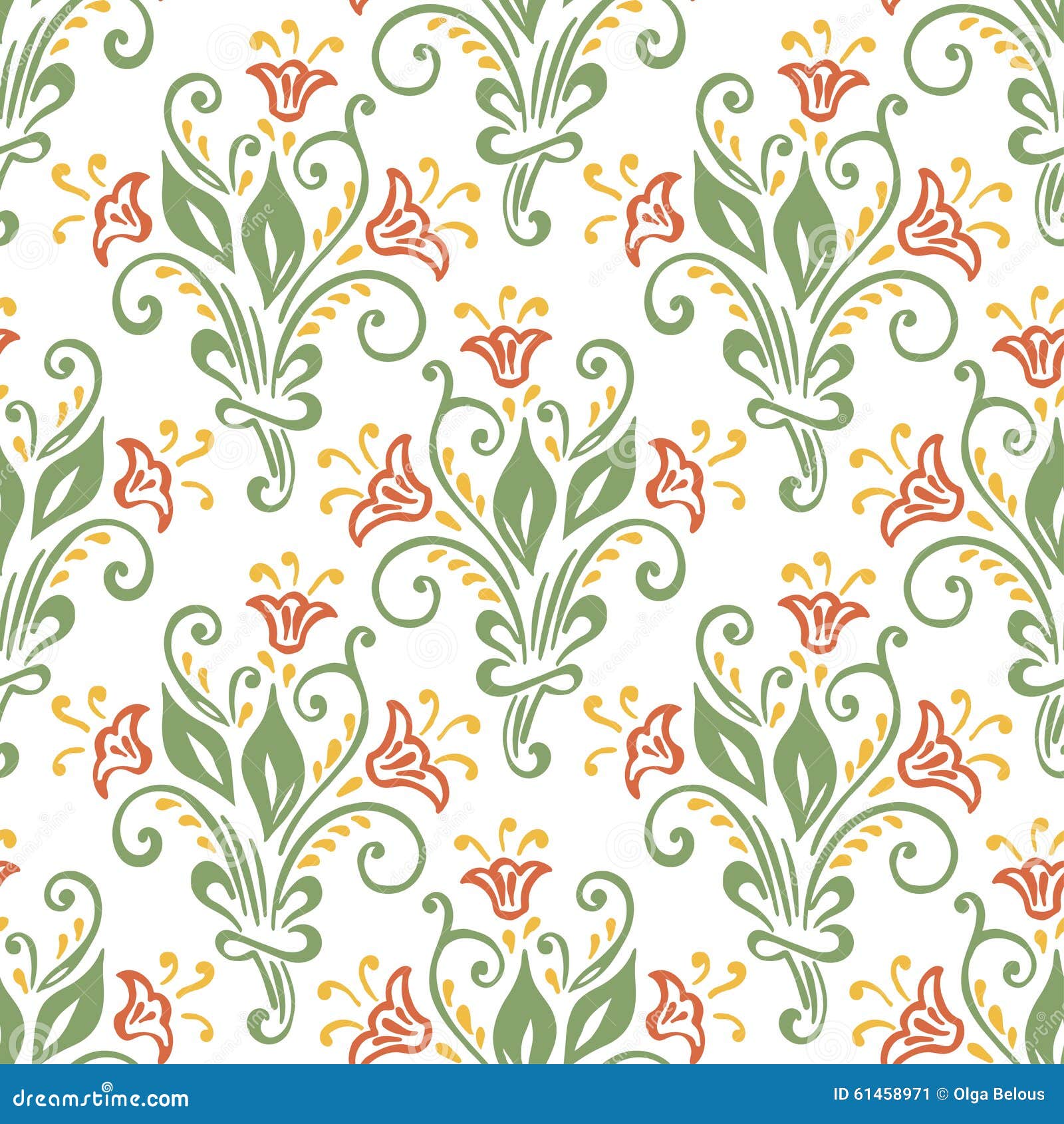 Seamless with Vintage Floral Pattern Stock Vector - Illustration of ...