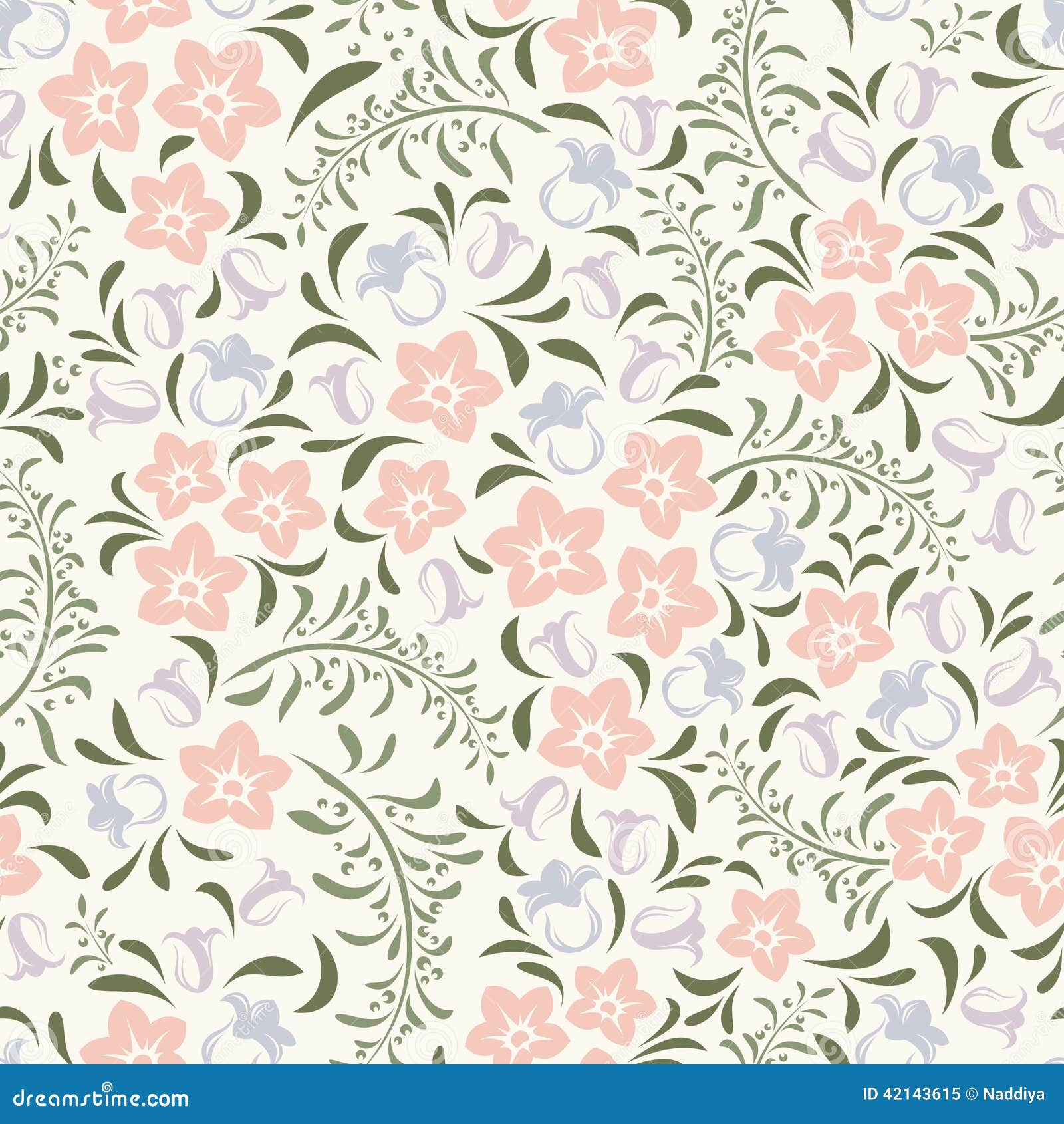 Seamless Vintage Floral Pattern. Vector Illustration. Stock Vector ...