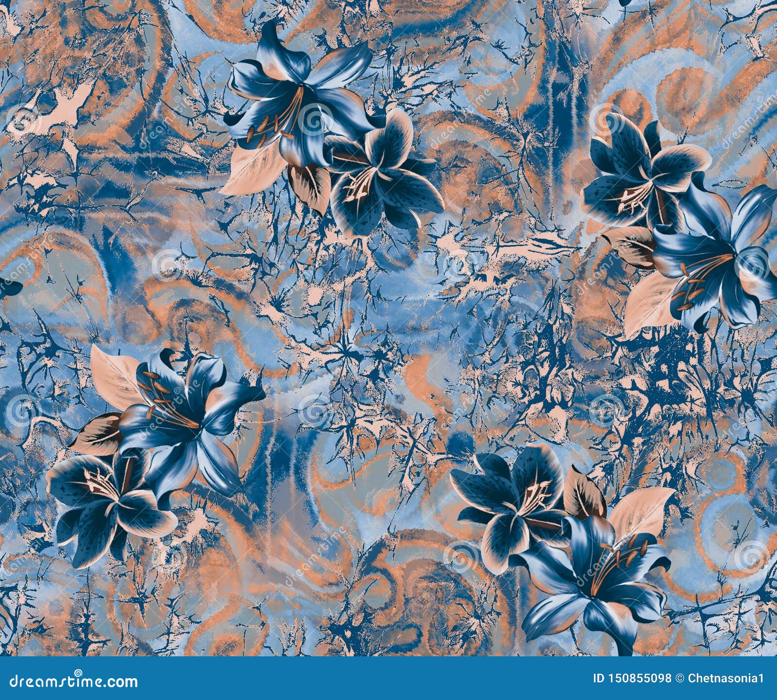 Seamless Digital Flower Pattern Stock Illustrations – 54,816 Seamless ...