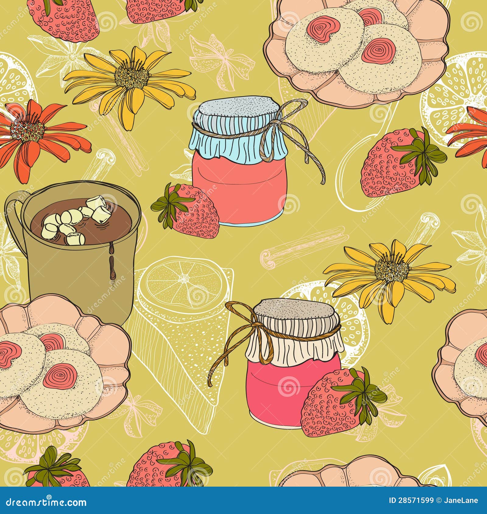 Seamless Vintage Food Background Stock Illustrations – 52,315 Seamless ...