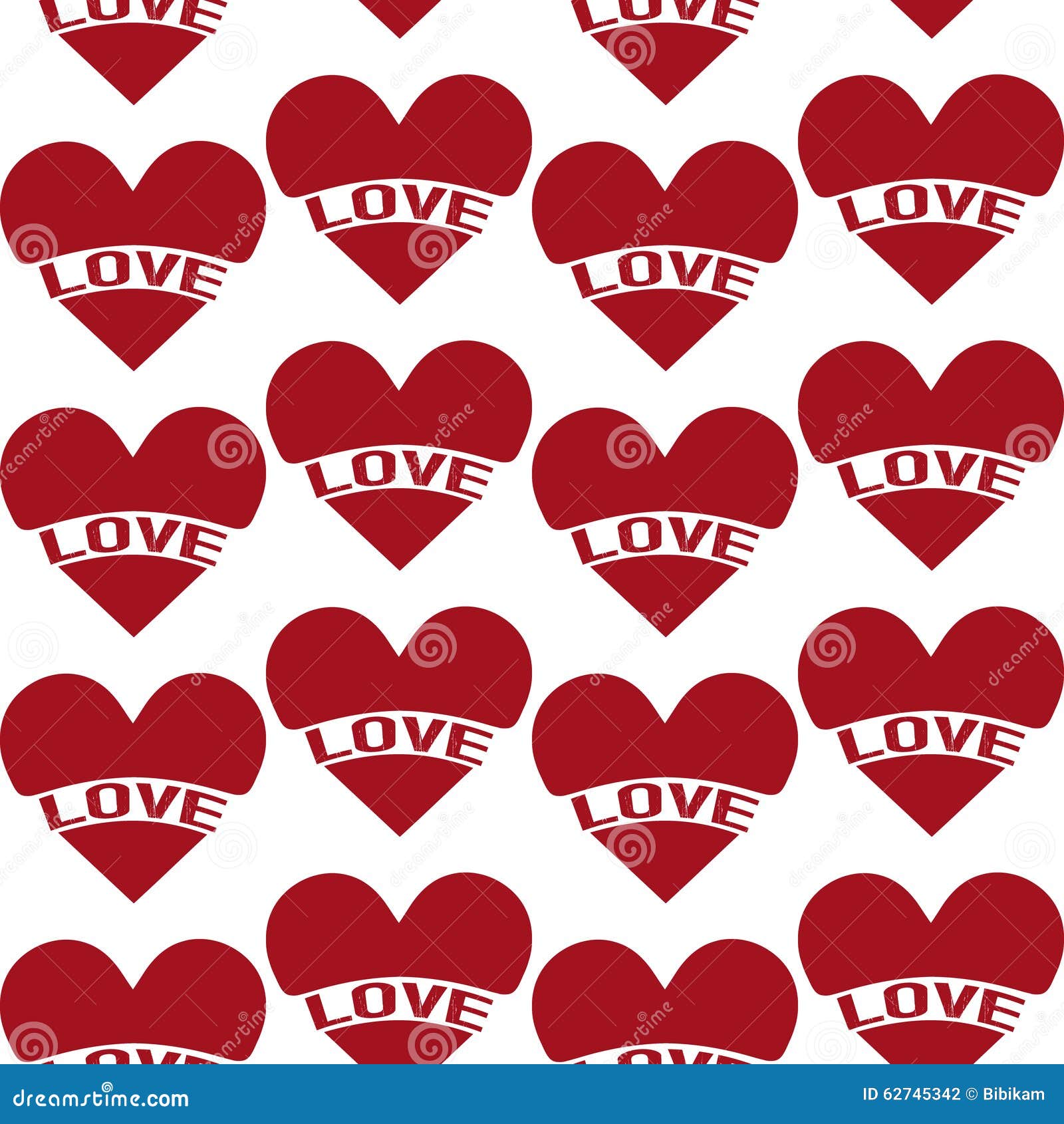 Seamless Vintage Heart Pattern Stock Vector - Illustration of ...